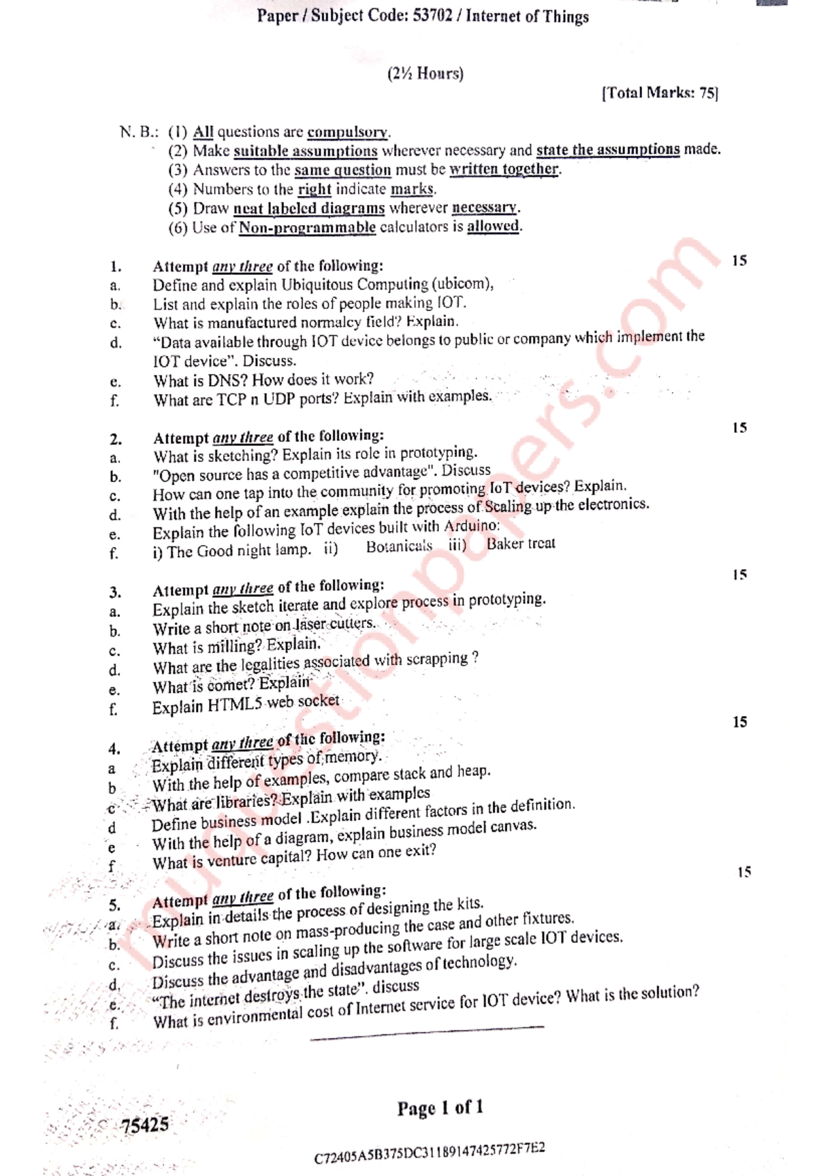Tybsc-IT SEM5 IOT NOV19cffffff - Image Processing - Studocu