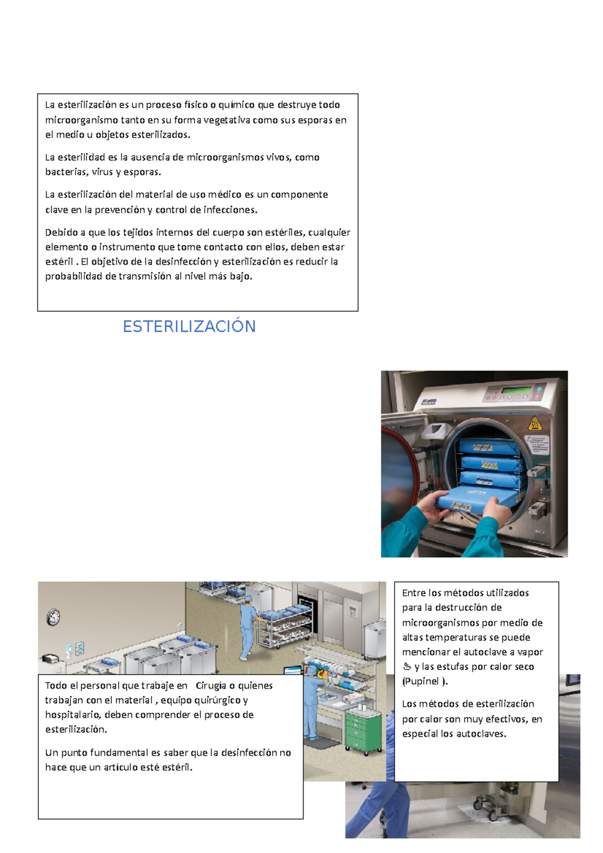 Tema 2 - Es un tema interesante - ESTERILIZACIÓN La esterilización es un proceso físico o ...