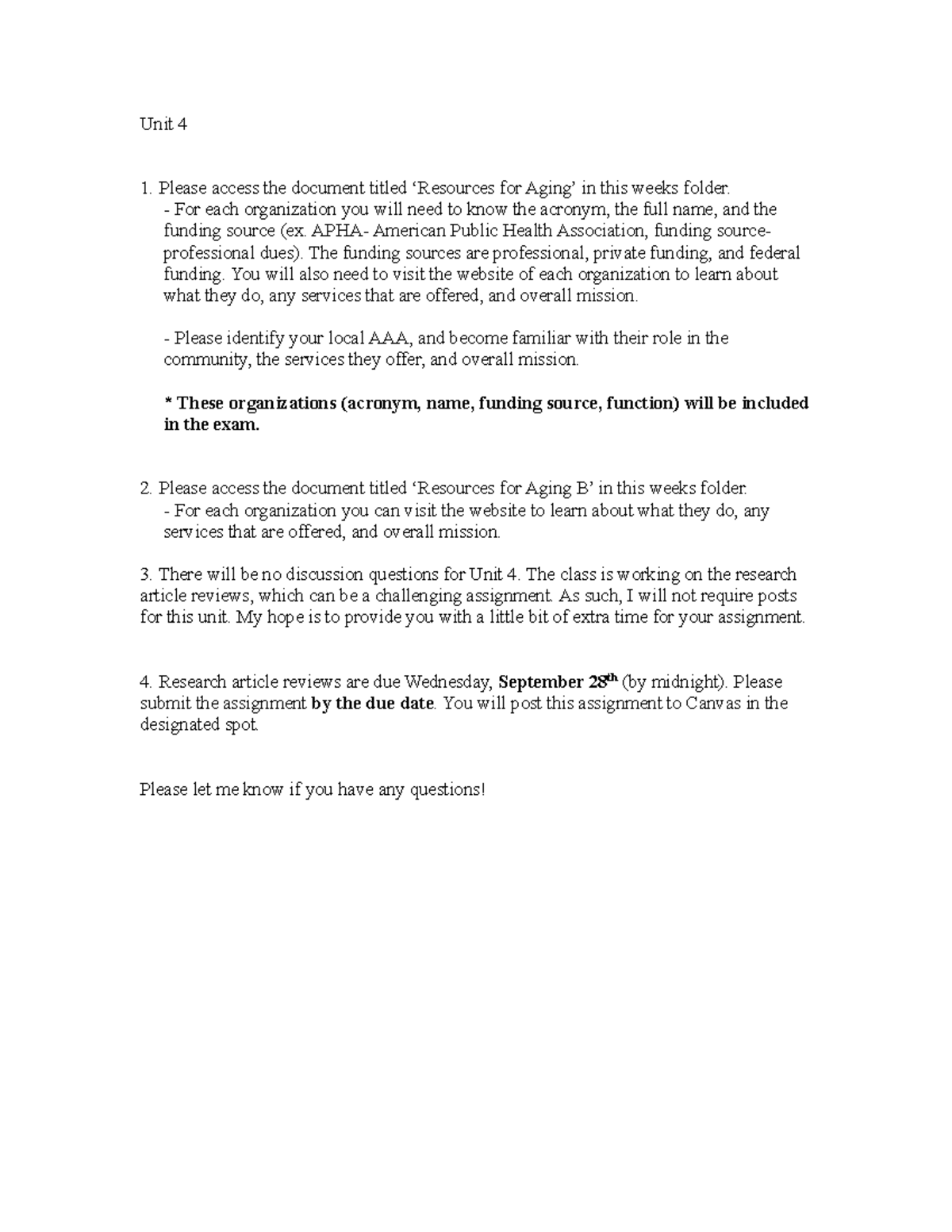 Unit 4 - practice material for class - Unit 4 Please access the document titled ‘Resources for ...