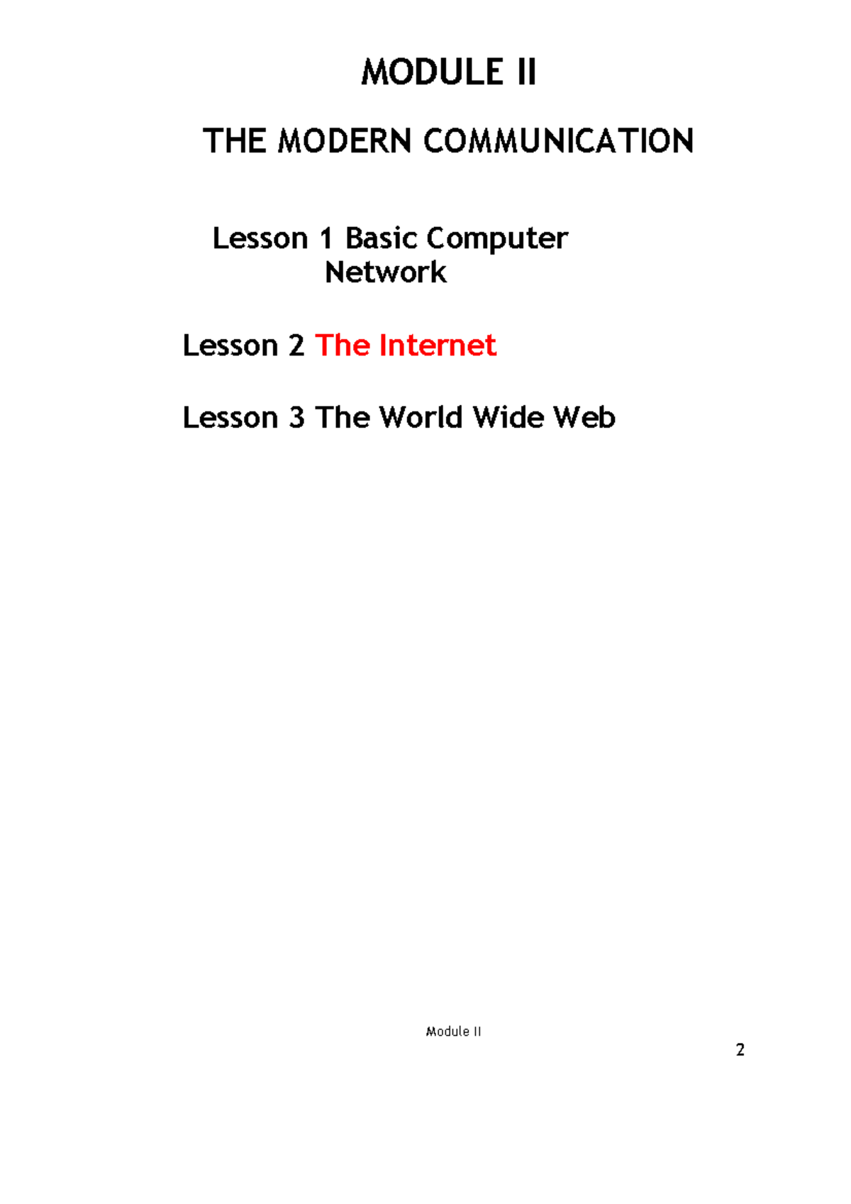 M2 Lesson 2 - This module presents the modern way of communication and ...