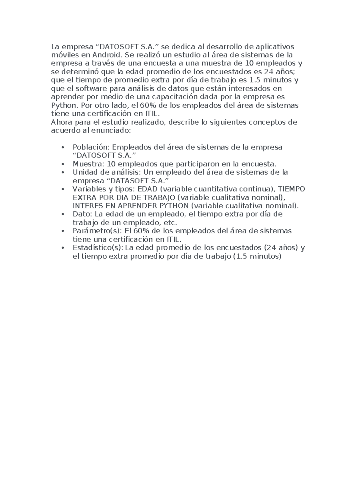 Reto2 - reto - La empresa “DATOSOFT S.” se dedica al desarrollo de aplicativos móviles en ...