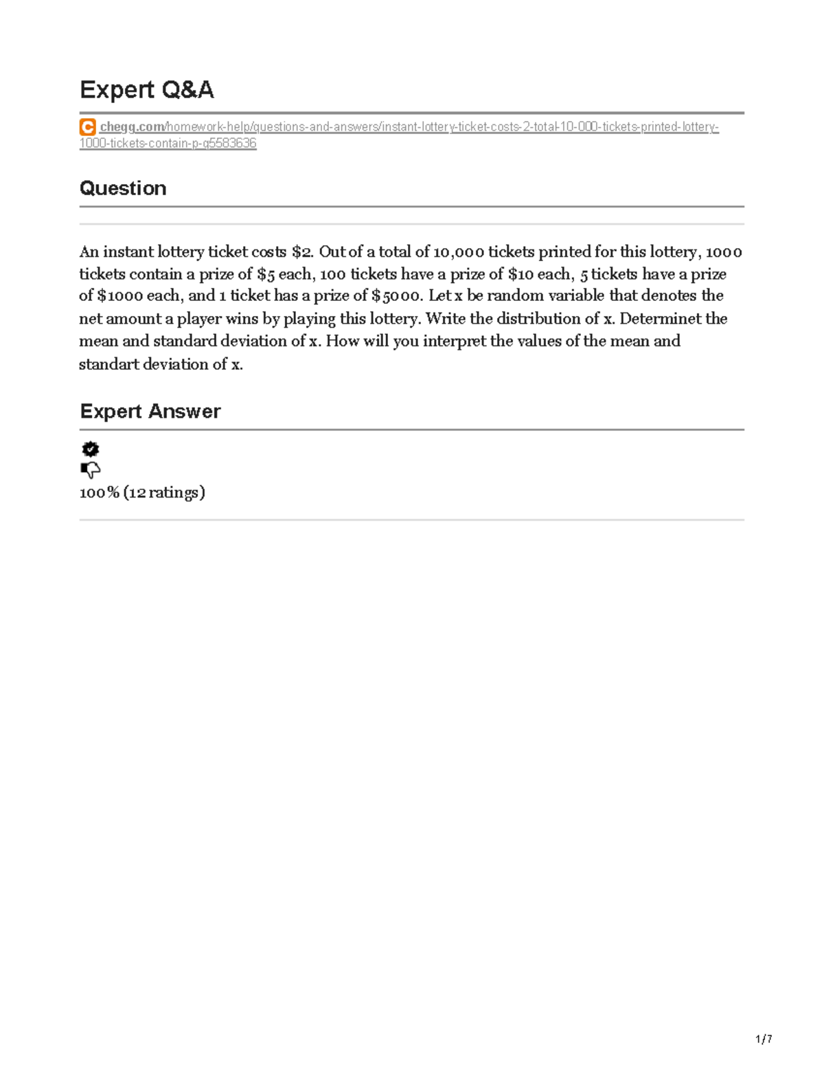 Chegg.com-Expert Qamp A - Expert Q&A chegg - Studocu