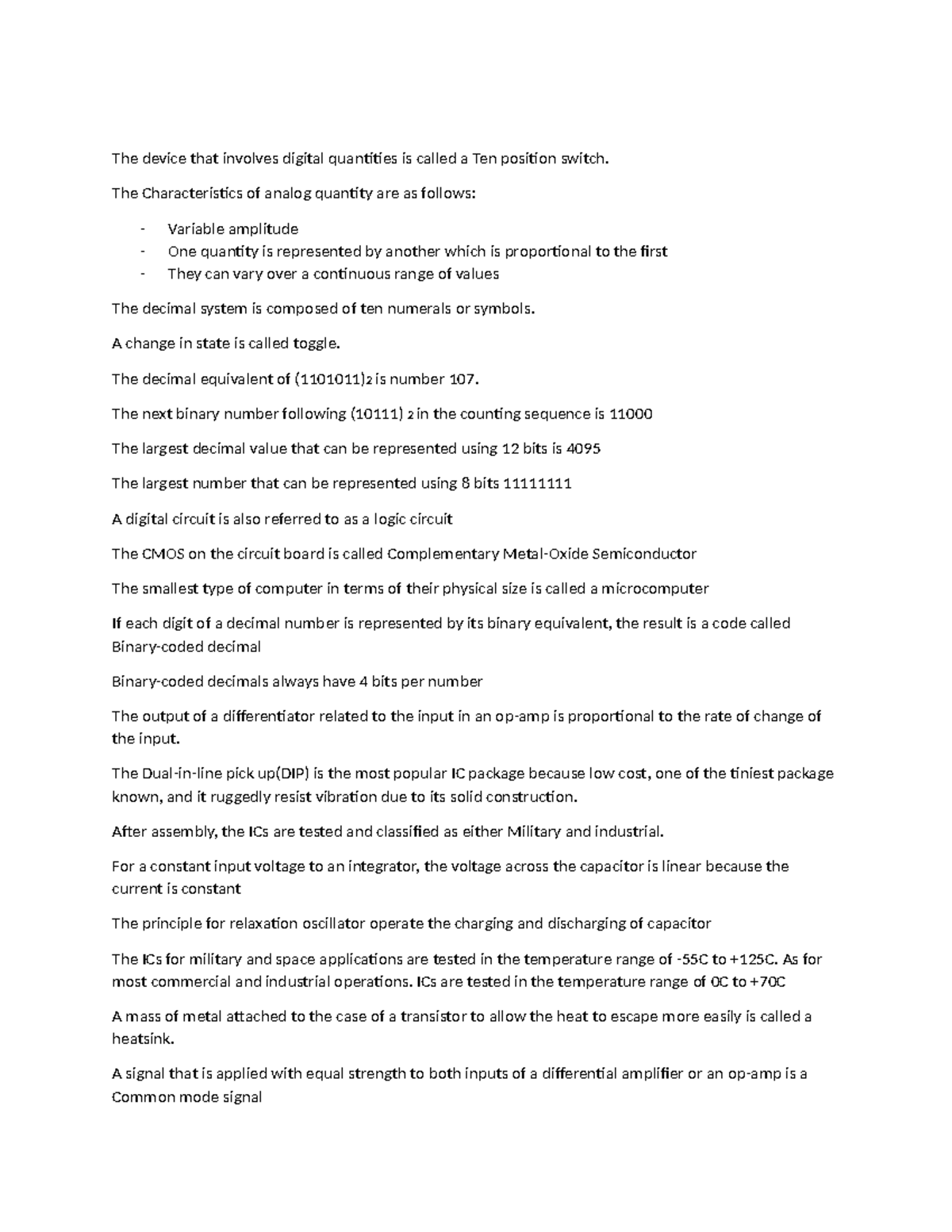 Electronics and Sensors Fact Sheet - The device that involves digital ...