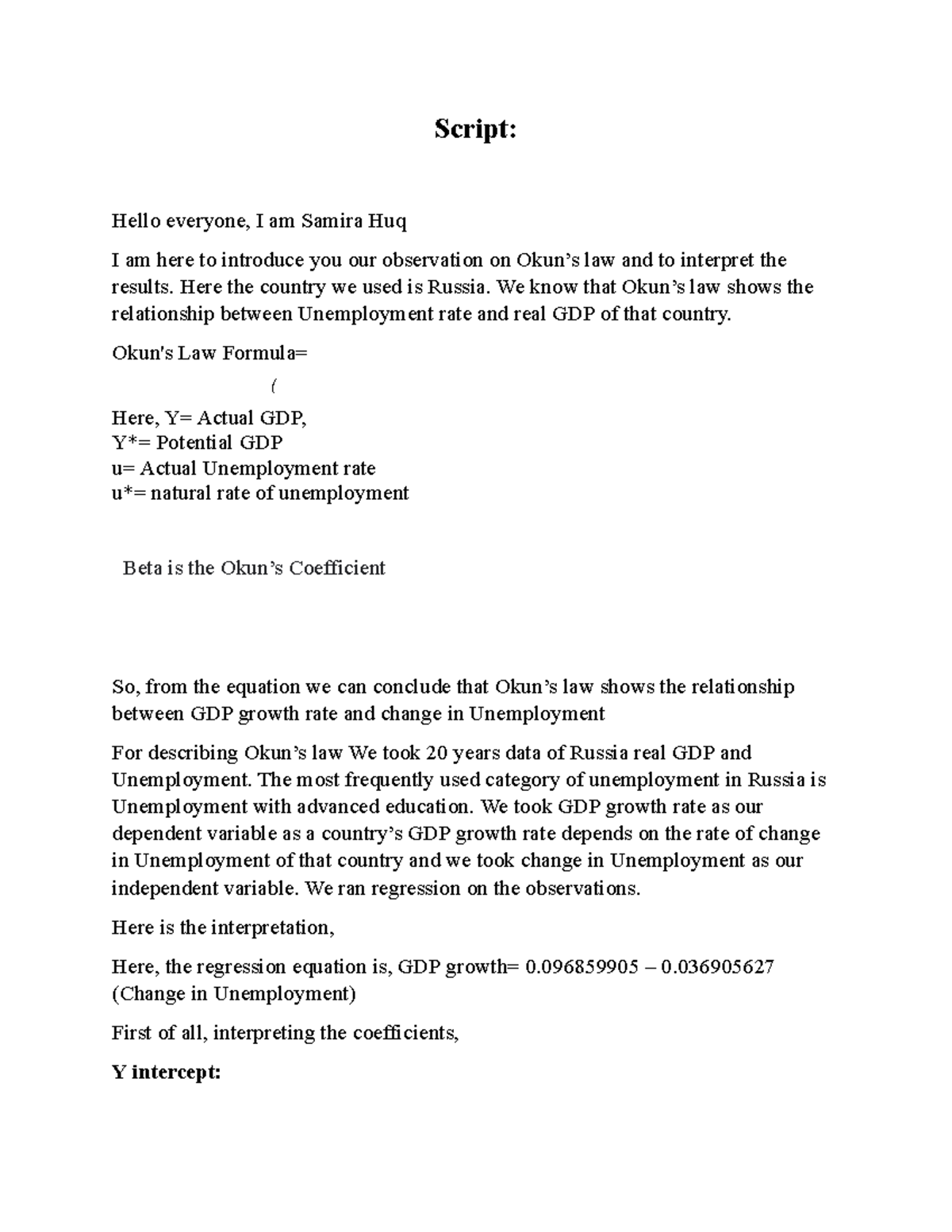 Script - Abstract about the income tax inflation and deflation in ...