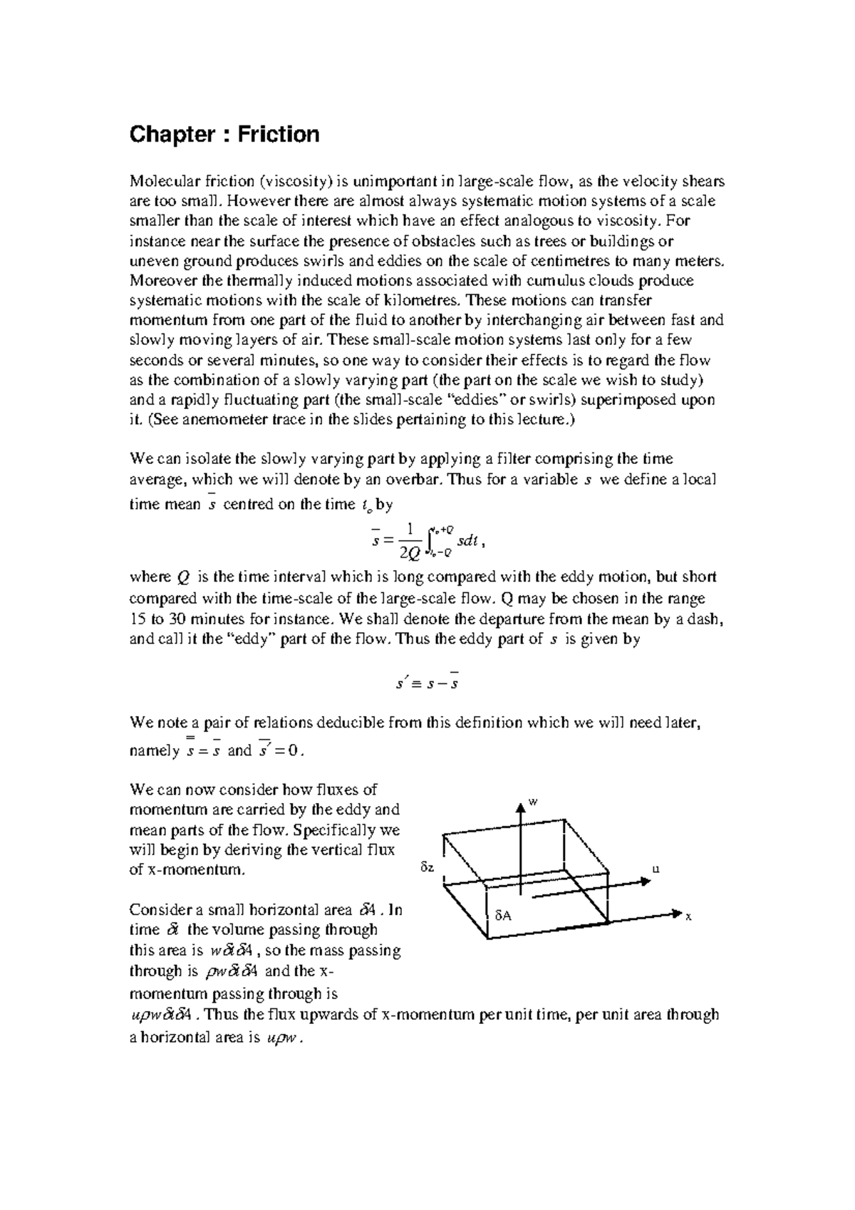 Notes 07 - Chapter 07 - Chapter : Friction Molecular friction ...