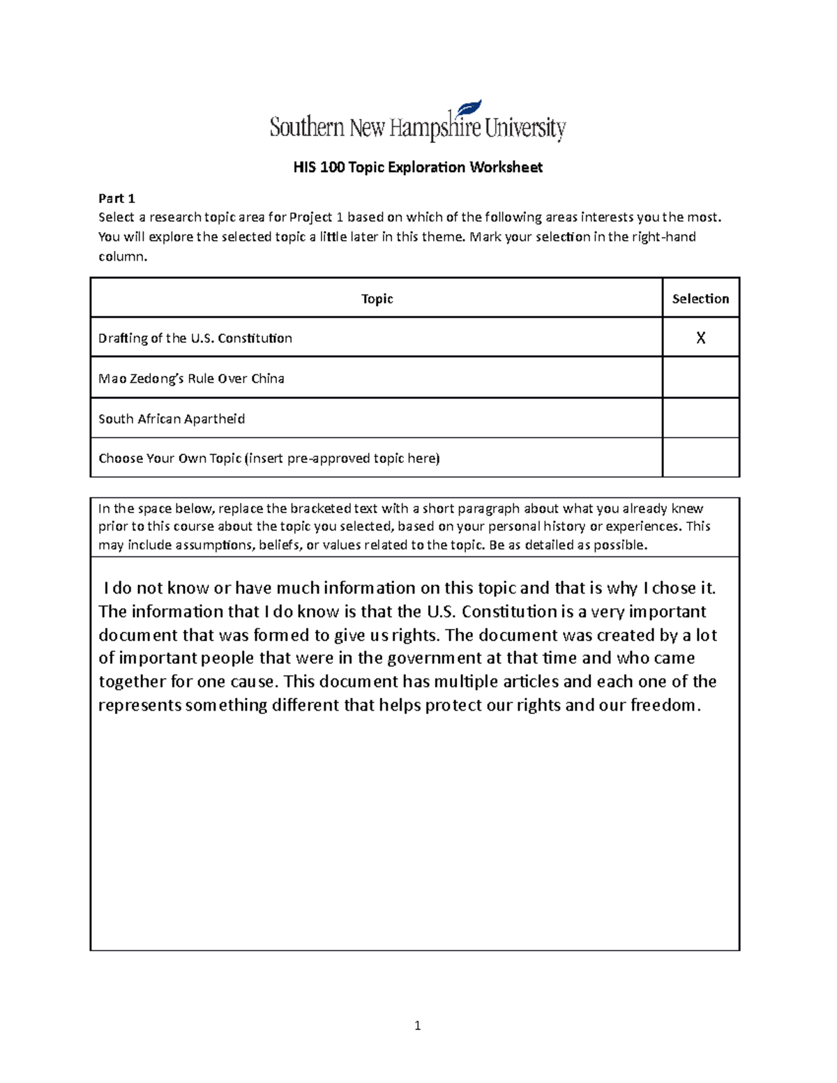 History 100 Assignments 2020/2021 - HIS100 - SNHU - Studocu