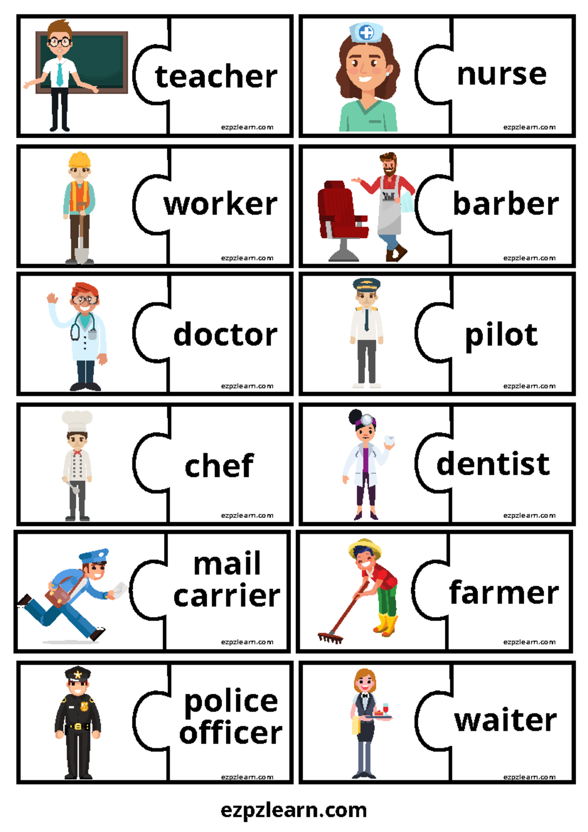 Jobs1 puzzle match game - Español - ezpzlearn ezpzlearn ezpzlearn ...