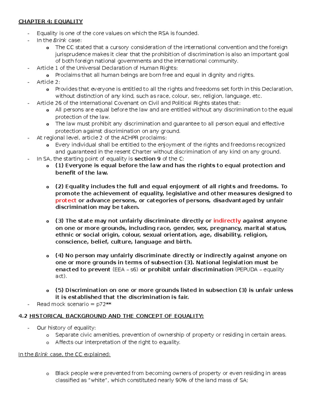 Chapter 4 - LAW STudents notes and summary to the human rights modules ...