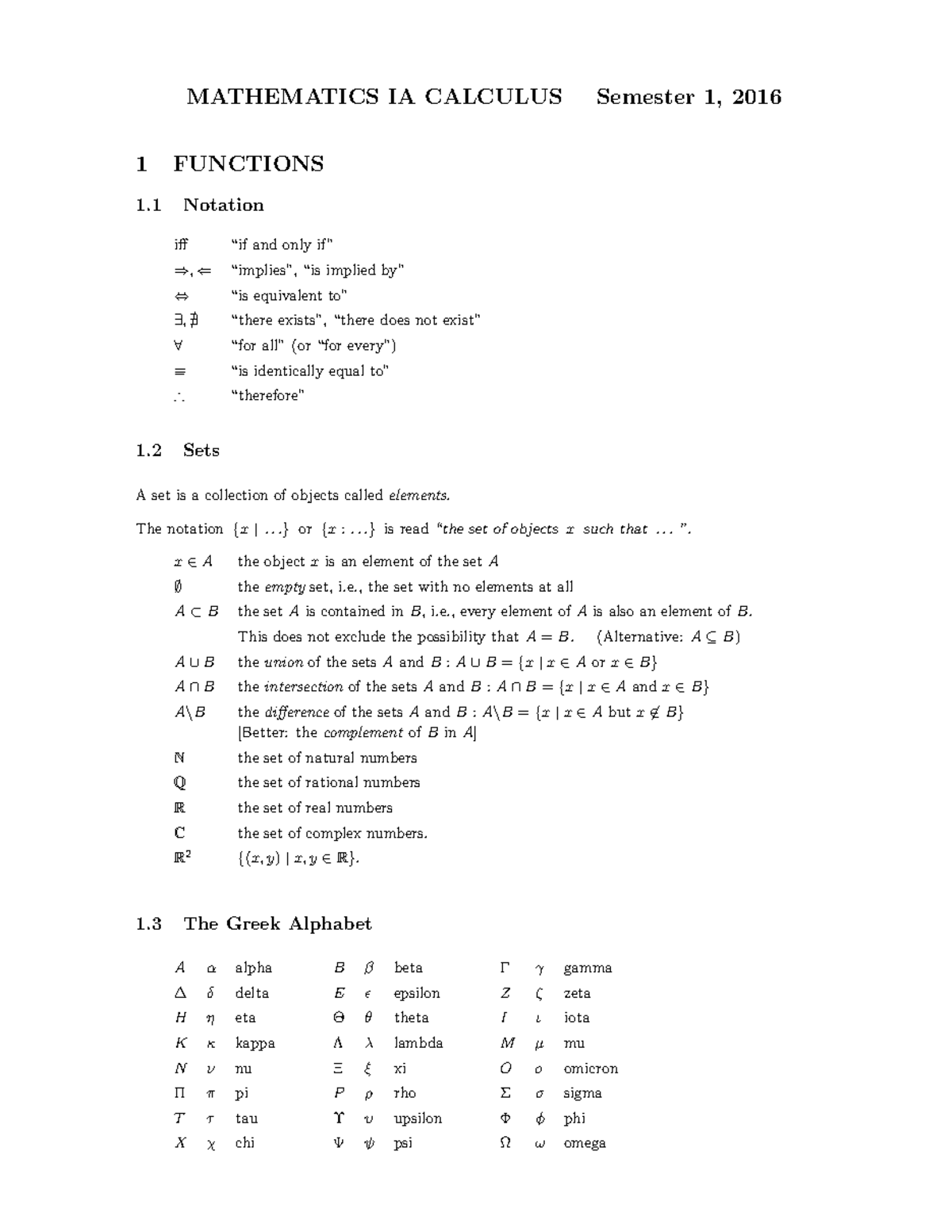 Lecture notes, lectures 1-23 - Calculus typed note of prof. nicholas ...