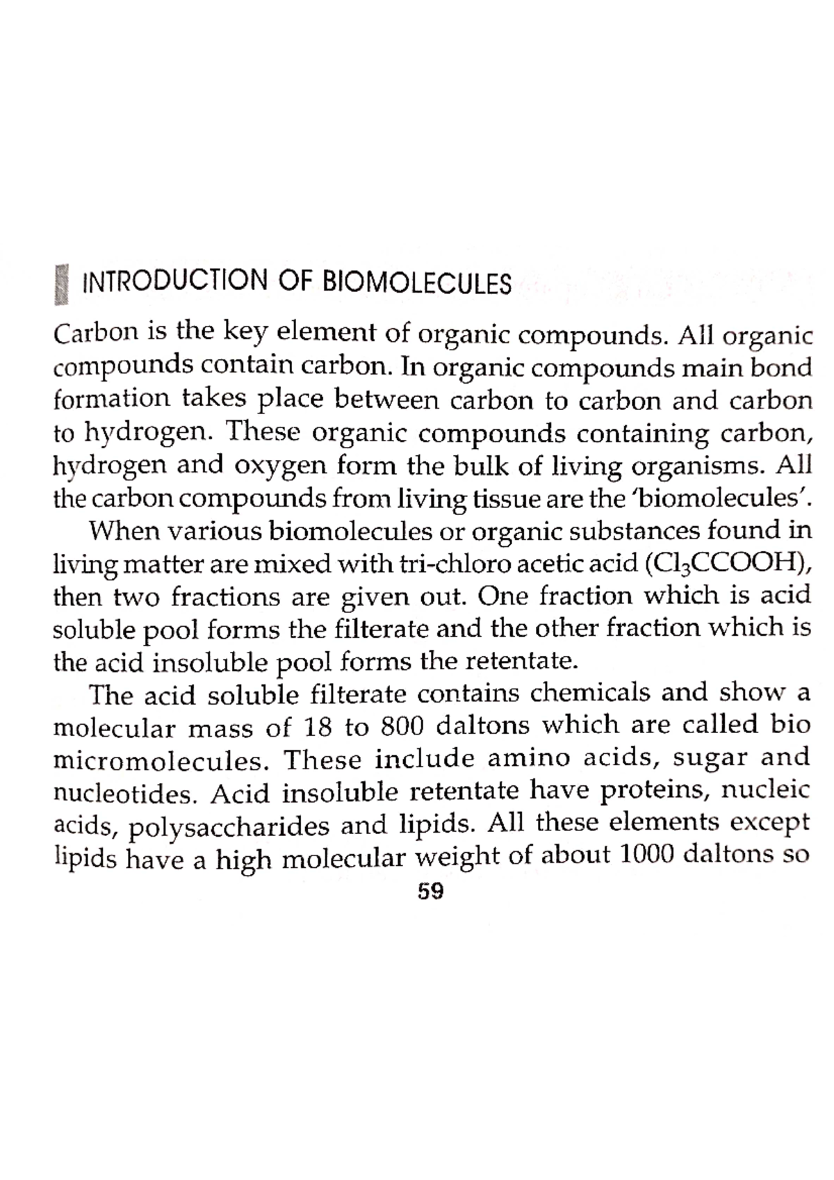 Biomolecules - INTRODUCTION OF BIOMOLECULES Carbon is the key element ...