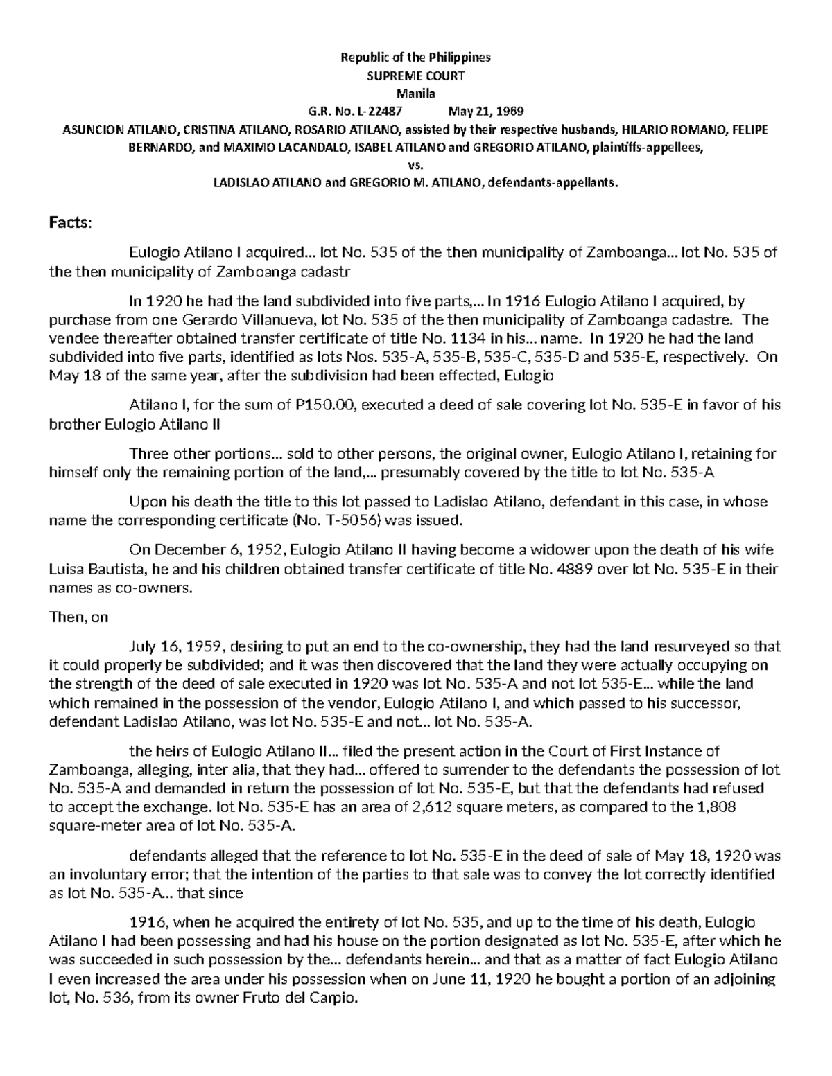 Digest - Copy - Republic of the Philippines SUPREME COURT Manila G. No ...