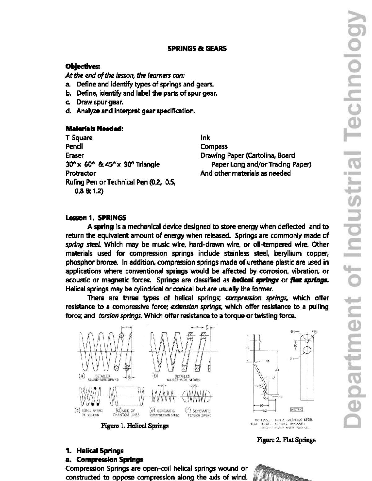 Springs and Gears - Civil Engineering - Studocu