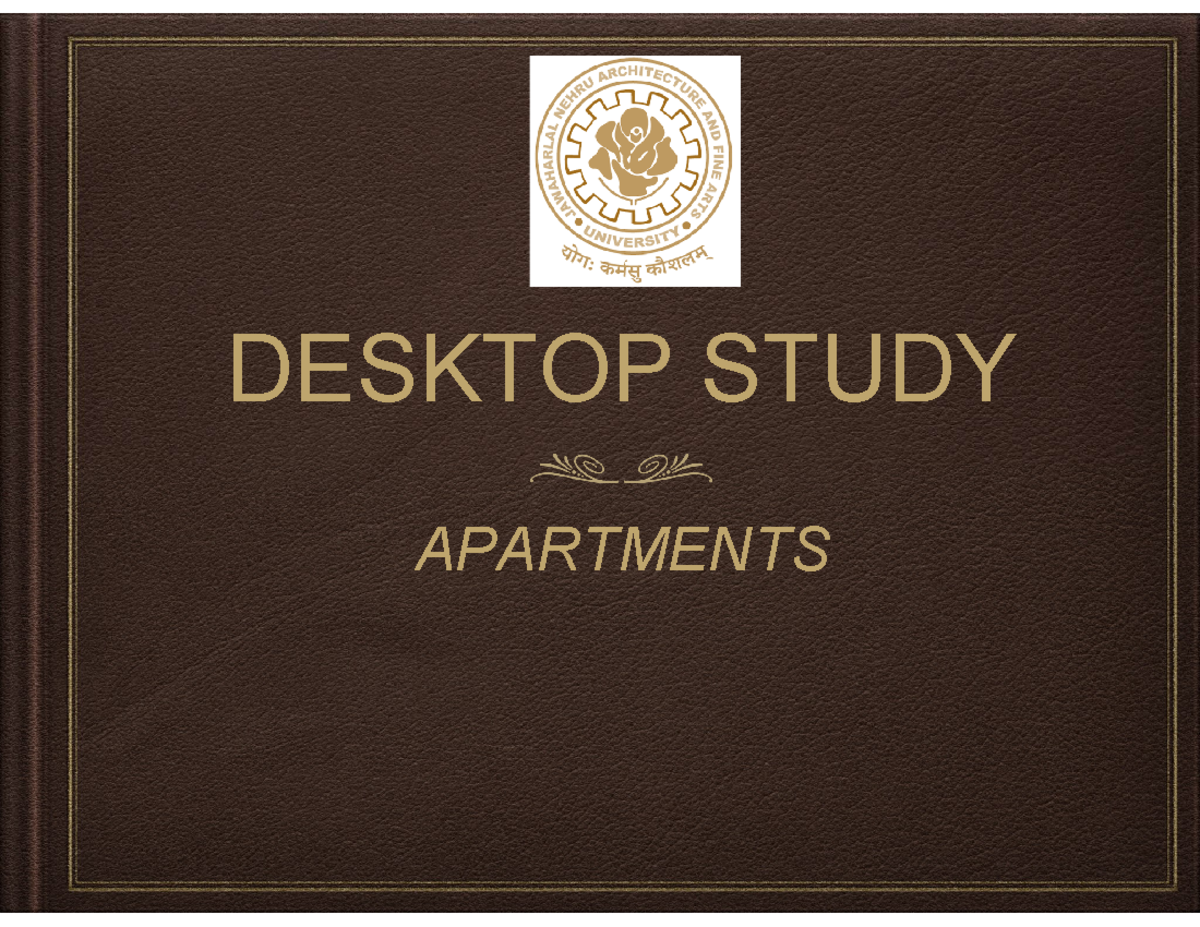 Apartment desktop study - b.arch - Studocu