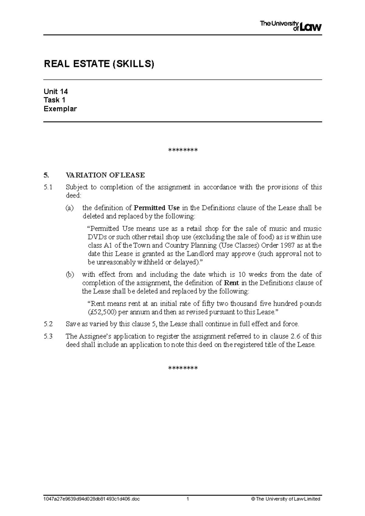 2021 re ws14 ce02 task 01 exemplar - REAL ESTATE (SKILLS) Unit 14 Task ...