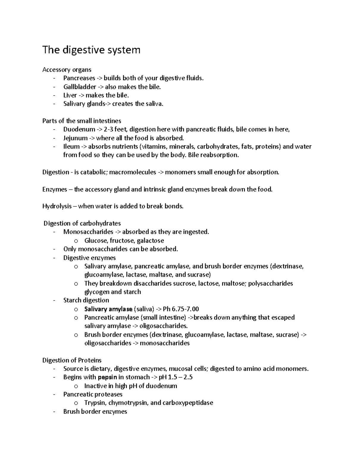 The digestive system - The digestive system Accessory organs ...