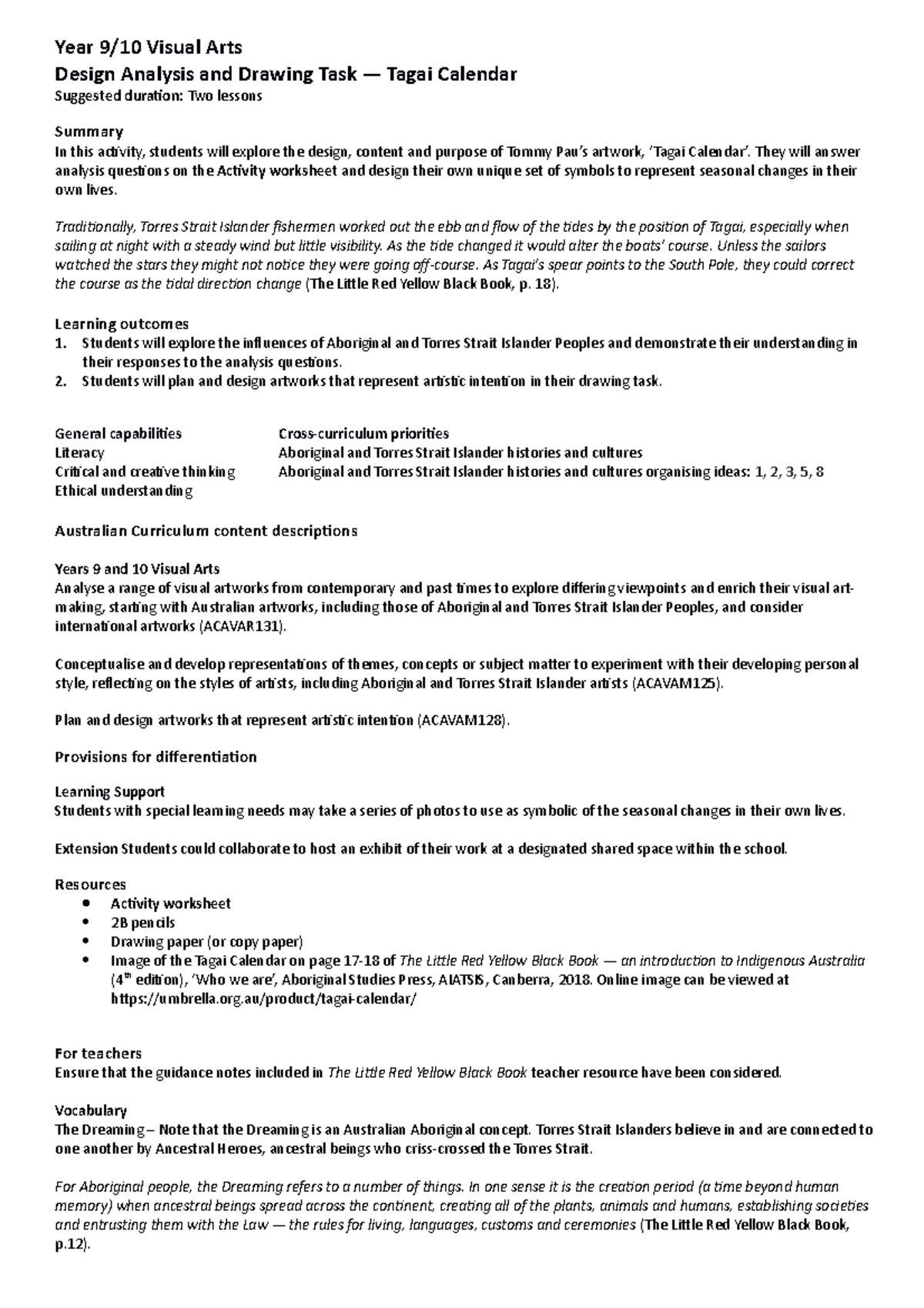 Year 9 and 10 visual arts design analysis and drawing task - Year 9/10 ...