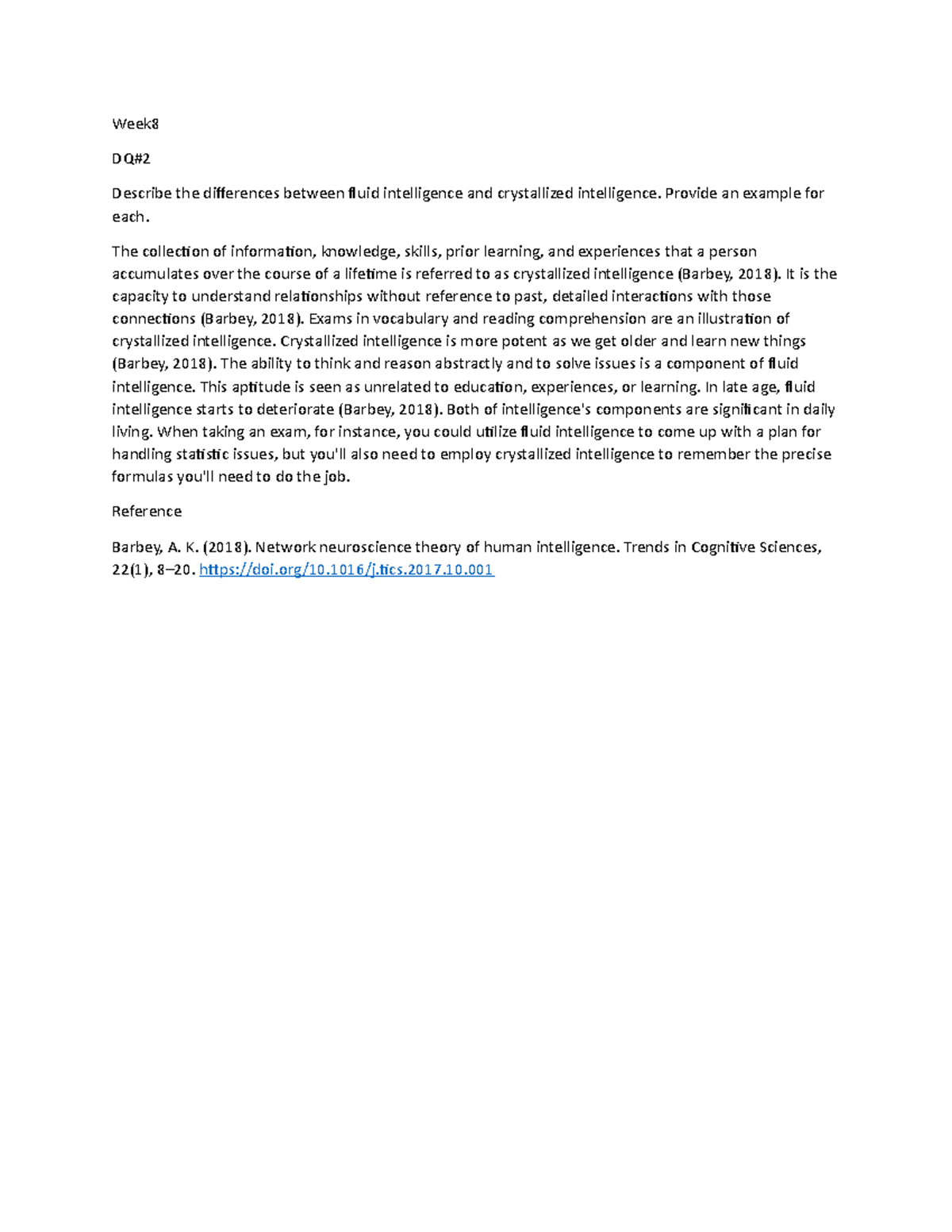 PSY-402 week8 DQ2 - week 8 dq 2 - Week DQ# Describe the differences ...