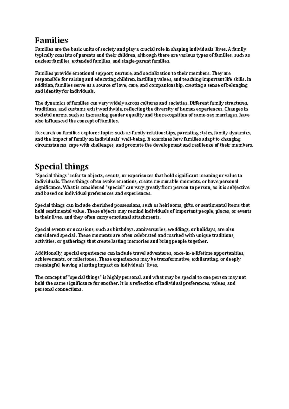 بحث - GDGG - Families Families are the basic units of society and play ...