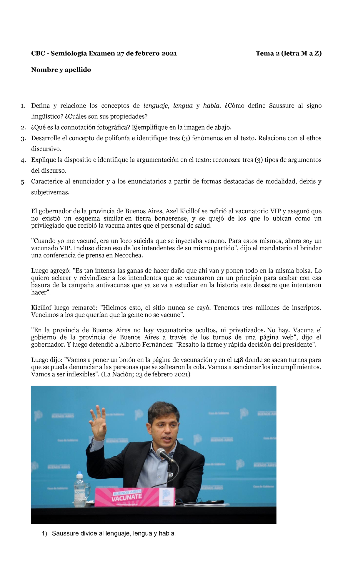 Final semiologia cbc - CBC - Semiología Examen 27 de febrero 2021 Tema ...
