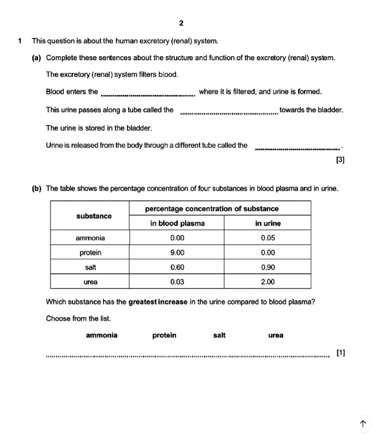 Science-paper-1 - 2 1 This question is about the human excretory (renal ...