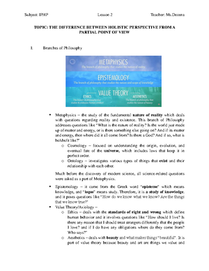 Lesson-4 Lecture-Notes IPHP - Subject: IPHP Lesson 4 Teacher: Ms TOPIC ...