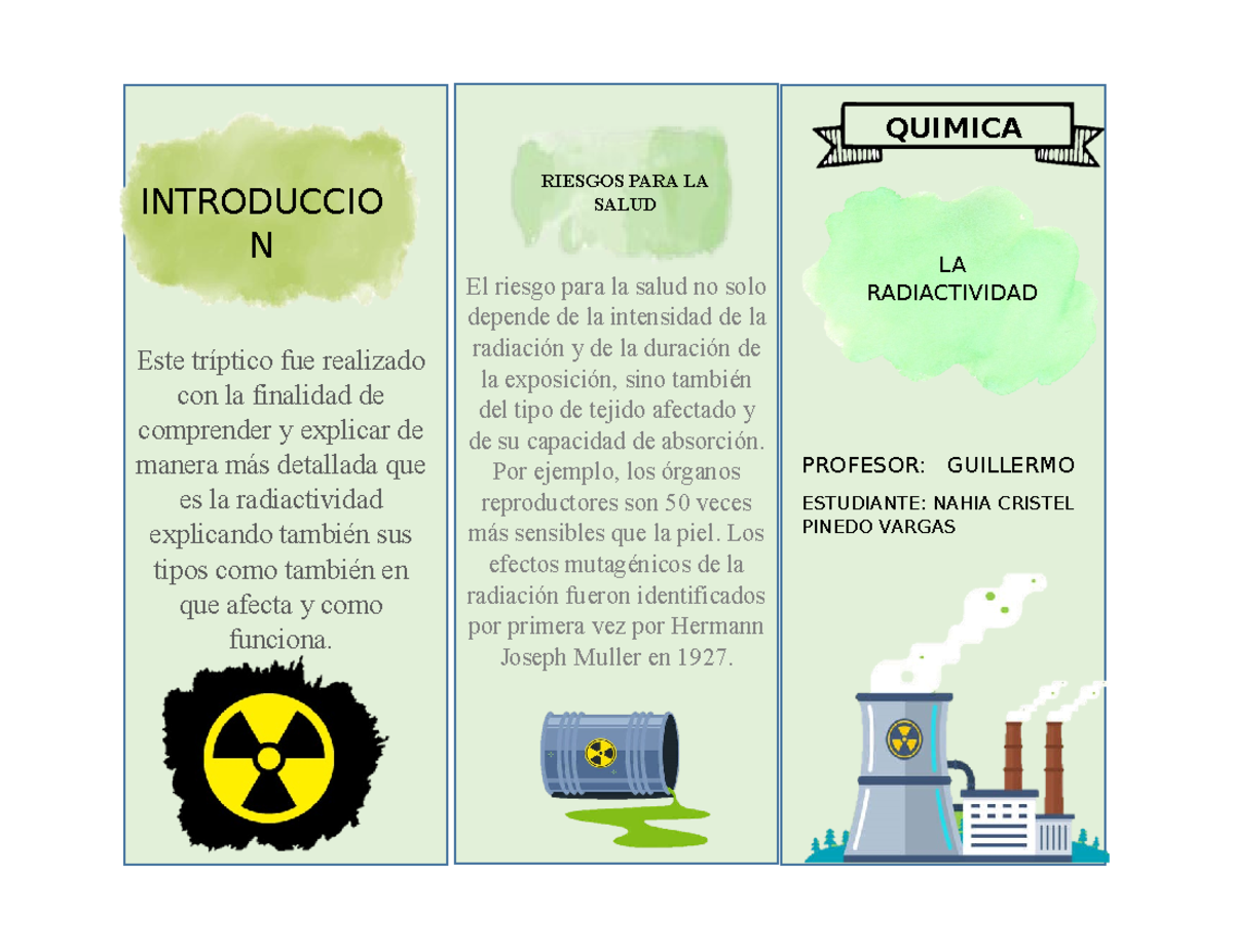 La radiactividad en la salud humana - RIESGOS PARA LA SALUD QUIMICA ...