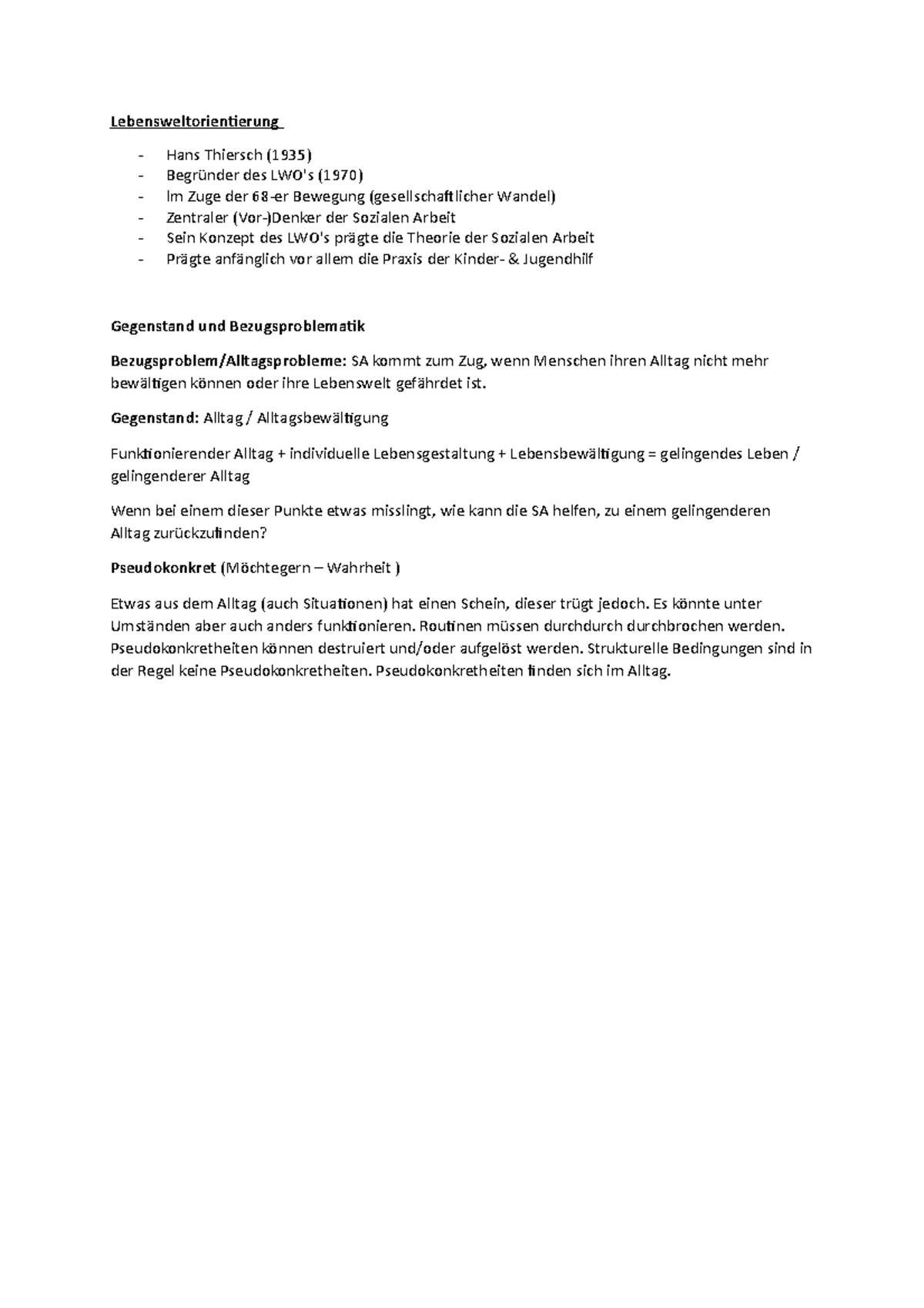 Lebensweltorientierung Zusammenfassung[ 2779] - Lebensweltorientierung ...