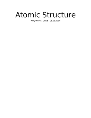 Unit 5 - Distinction received. - Unit 5 Atomic Structure By Chelsea ...