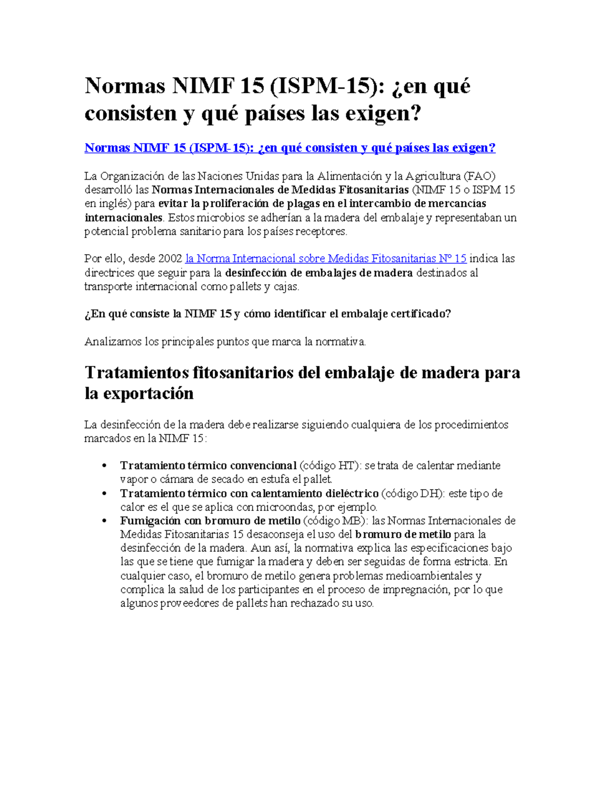 Normas NIMF 15 (ISPM-15) - Normas NIMF 15 (ISPM-15): ¿en qué consisten ...