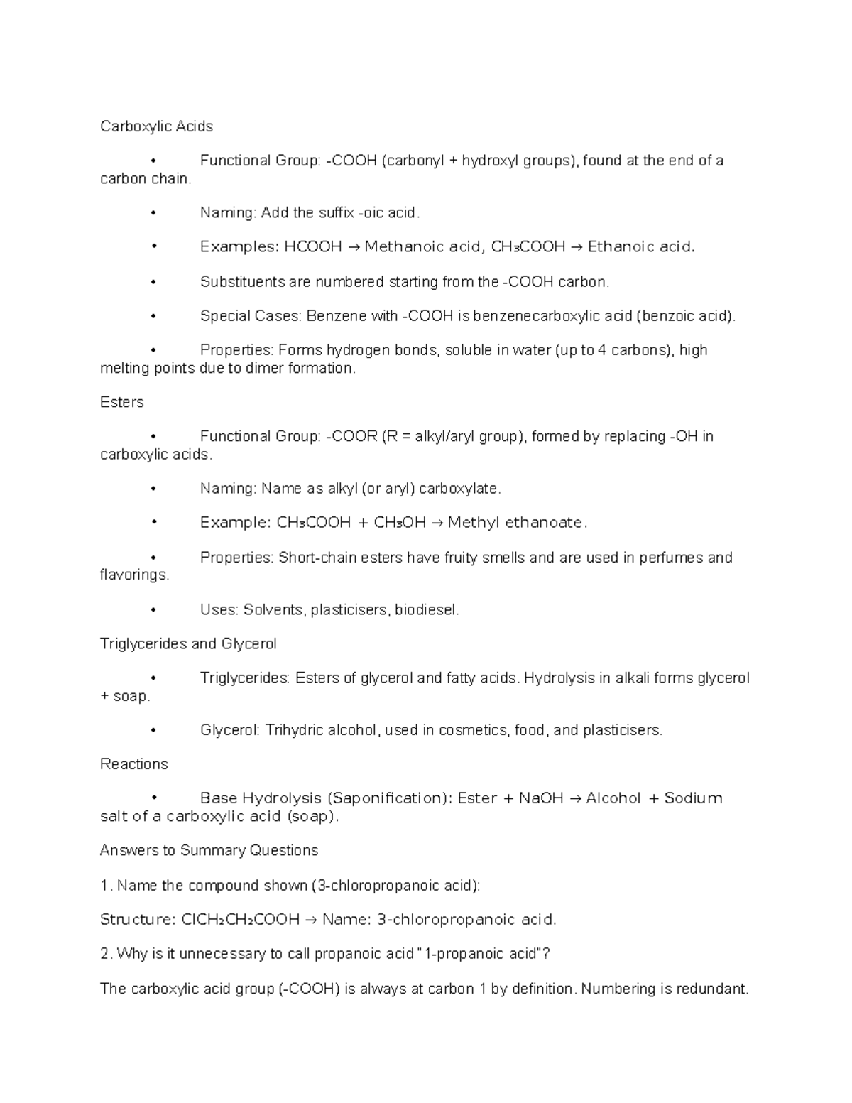 Carboxylic Acids and Esters - Carboxylic Acids - Functional Group ...