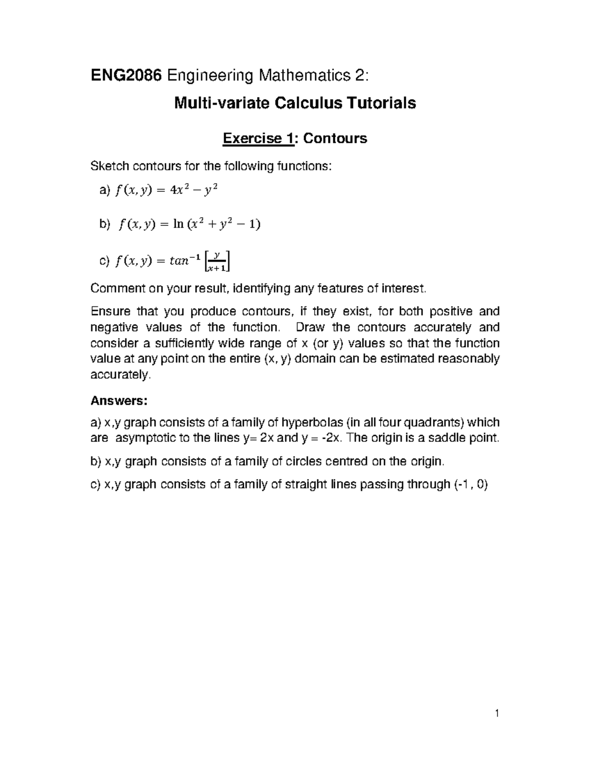 Maths 2 tutorial sheets. The entire modules tutorial sheets with ...