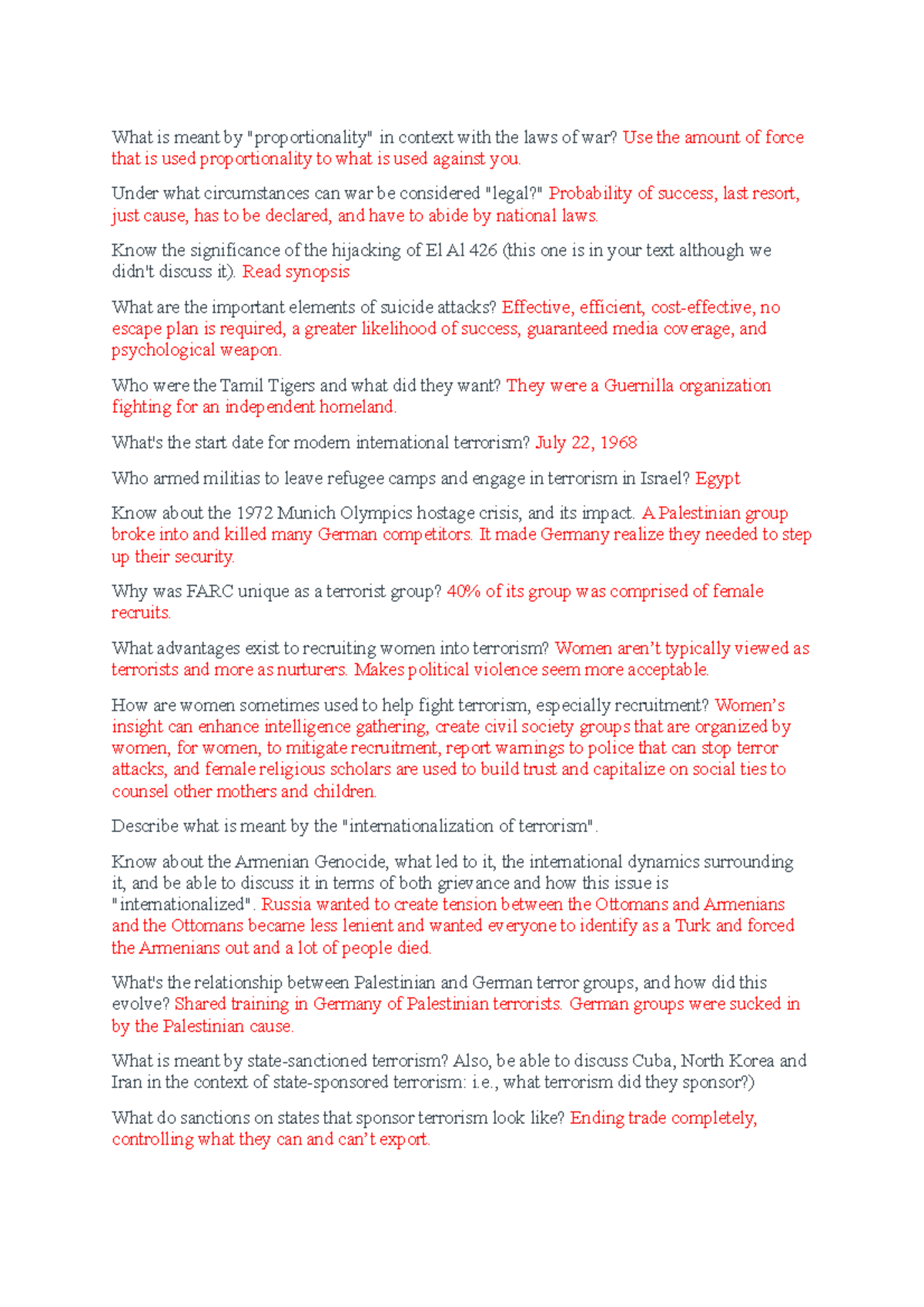 International Terrorism Test 2 Study Guide - What is meant by ...