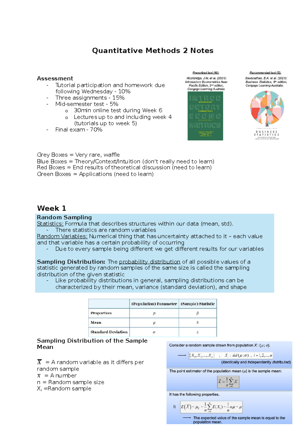 Quantitative Methods 2 Semester Notes - Quantitative Methods 2 Notes ...