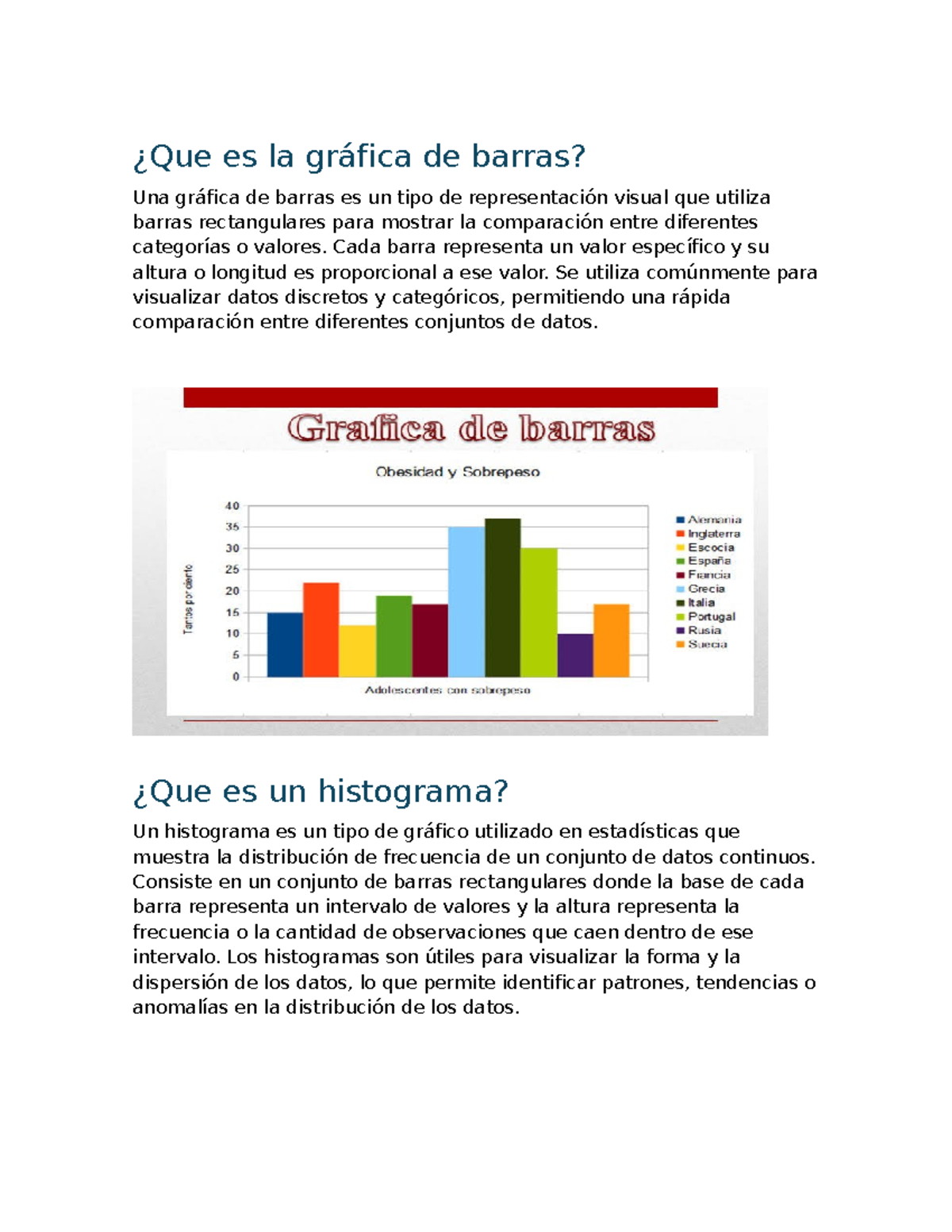 TM2 - Tarea - ¿Que es la gráfica de barras? Una gráfica de barras es un ...