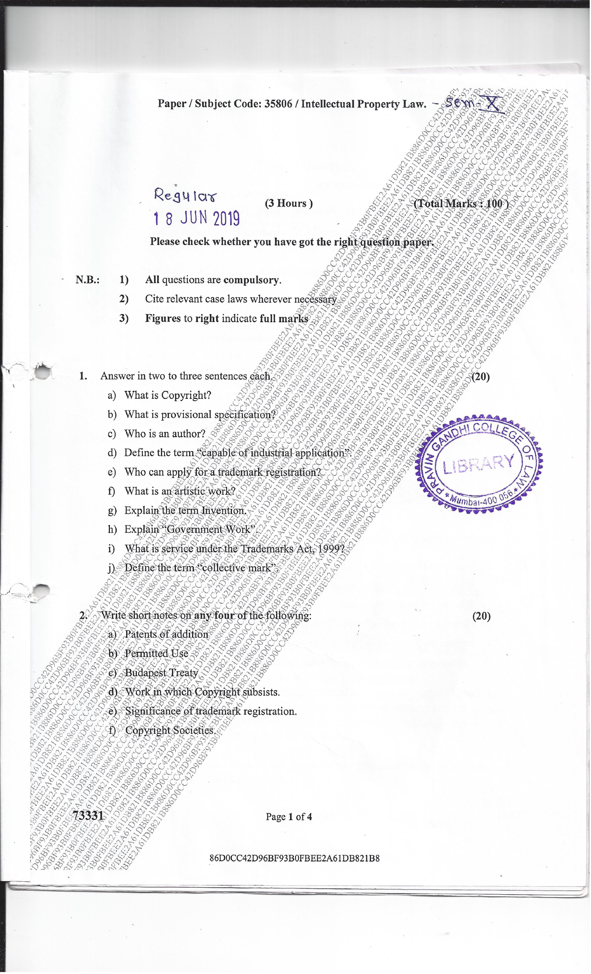 JUNE 2019 - BA-llb - Studocu