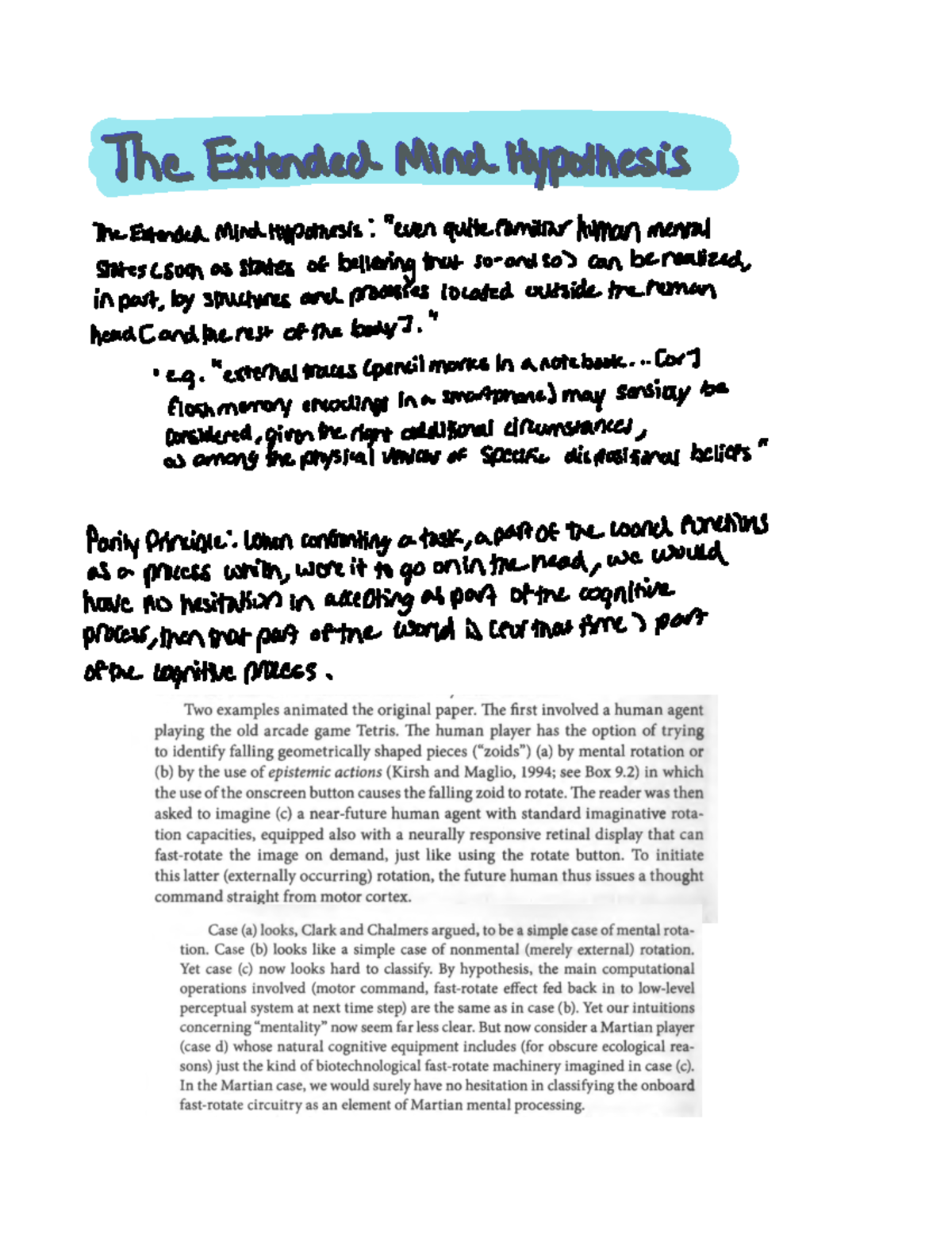 The Extended Mind Hypothesis - The Extended Mind Hypothesis ...