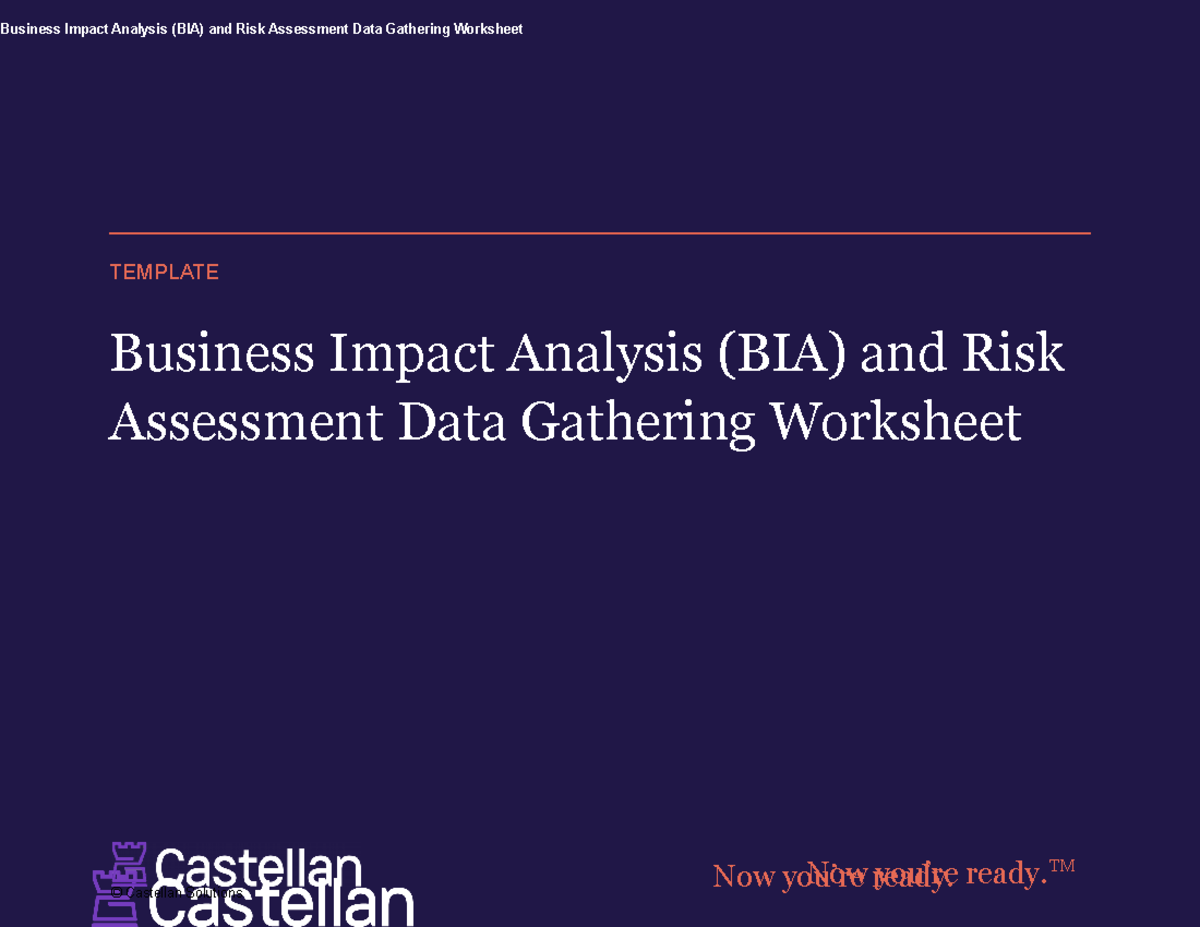 Business Impact Analysis Template Castellan Solutions - ####### 1 ...