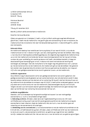 Adviesbrief Schoenmakers:Reijnders - Juridisch advieskantoor 2B Sure ...