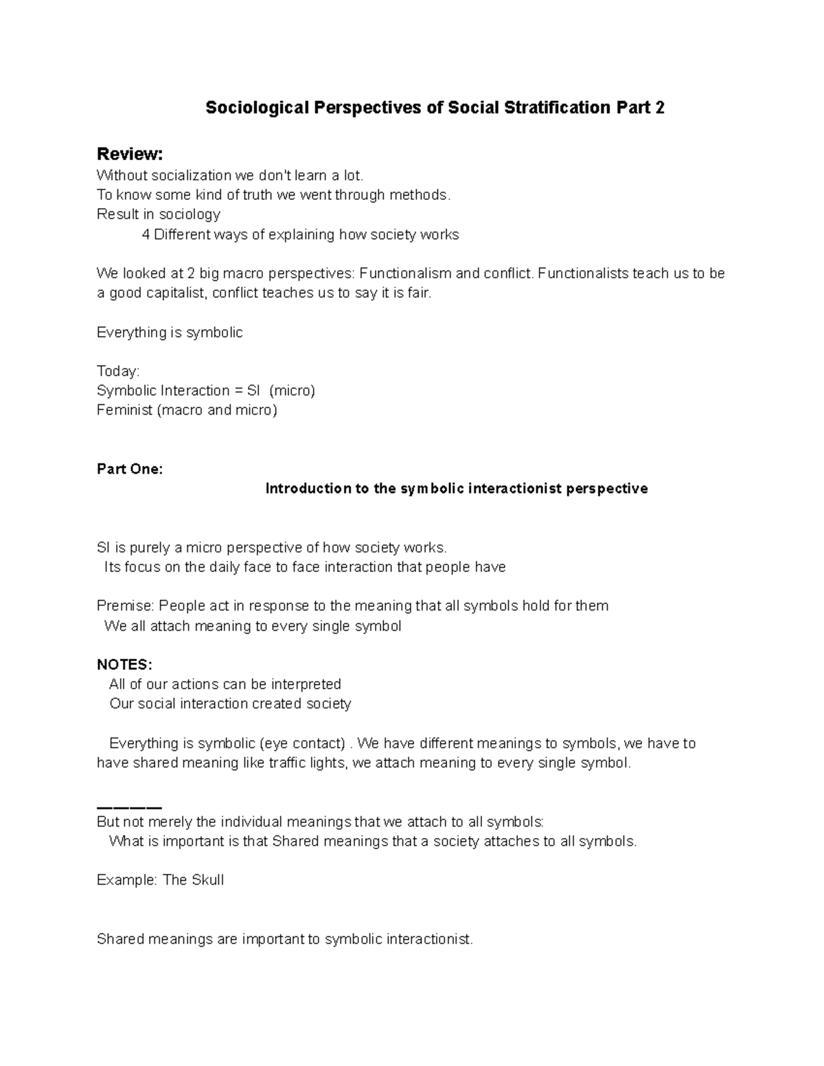 Sociology Week 6 - Week 6 Notes - Sociological Perspectives of Social ...