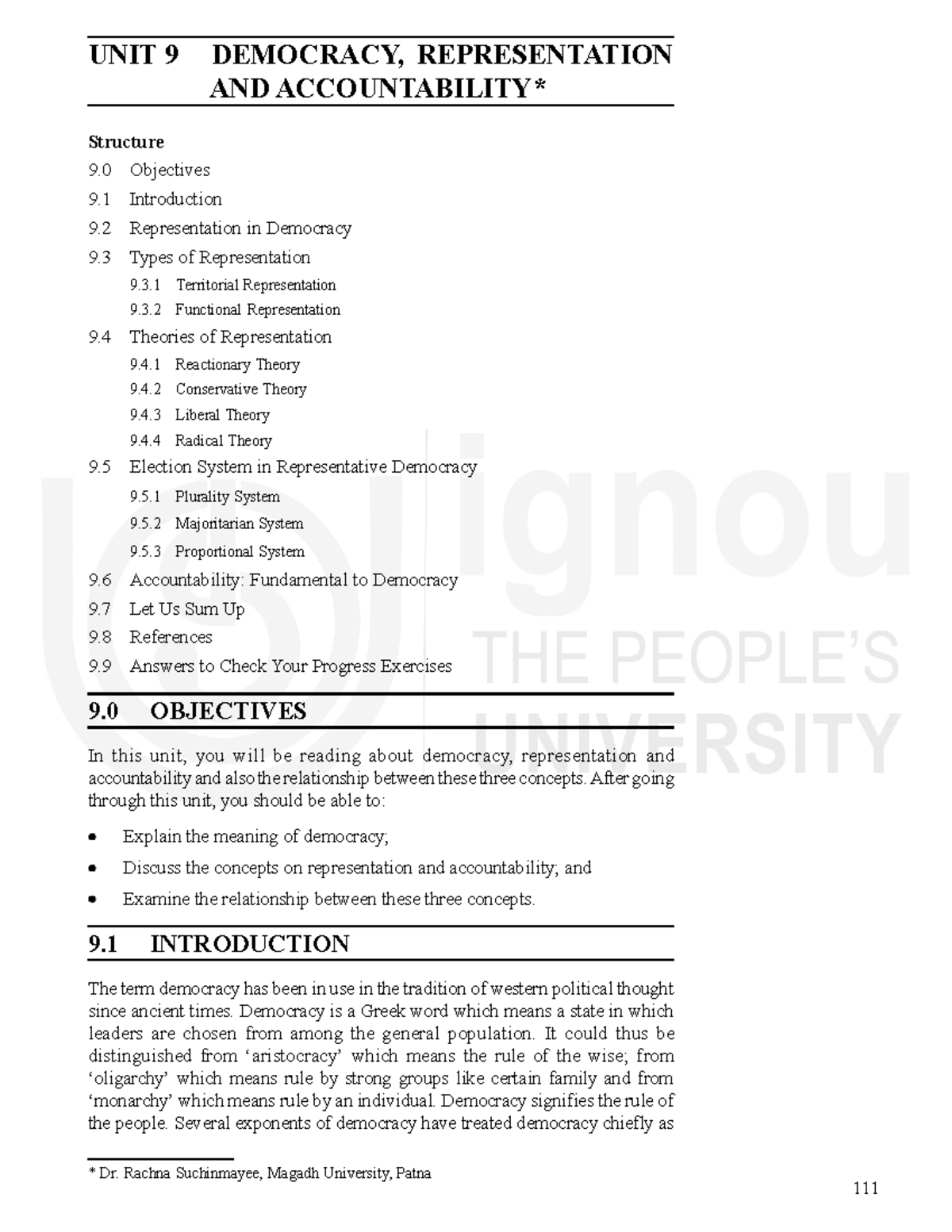 Political science notes - The Idea of Democracy UNIT 9 DEMOCRACY ...