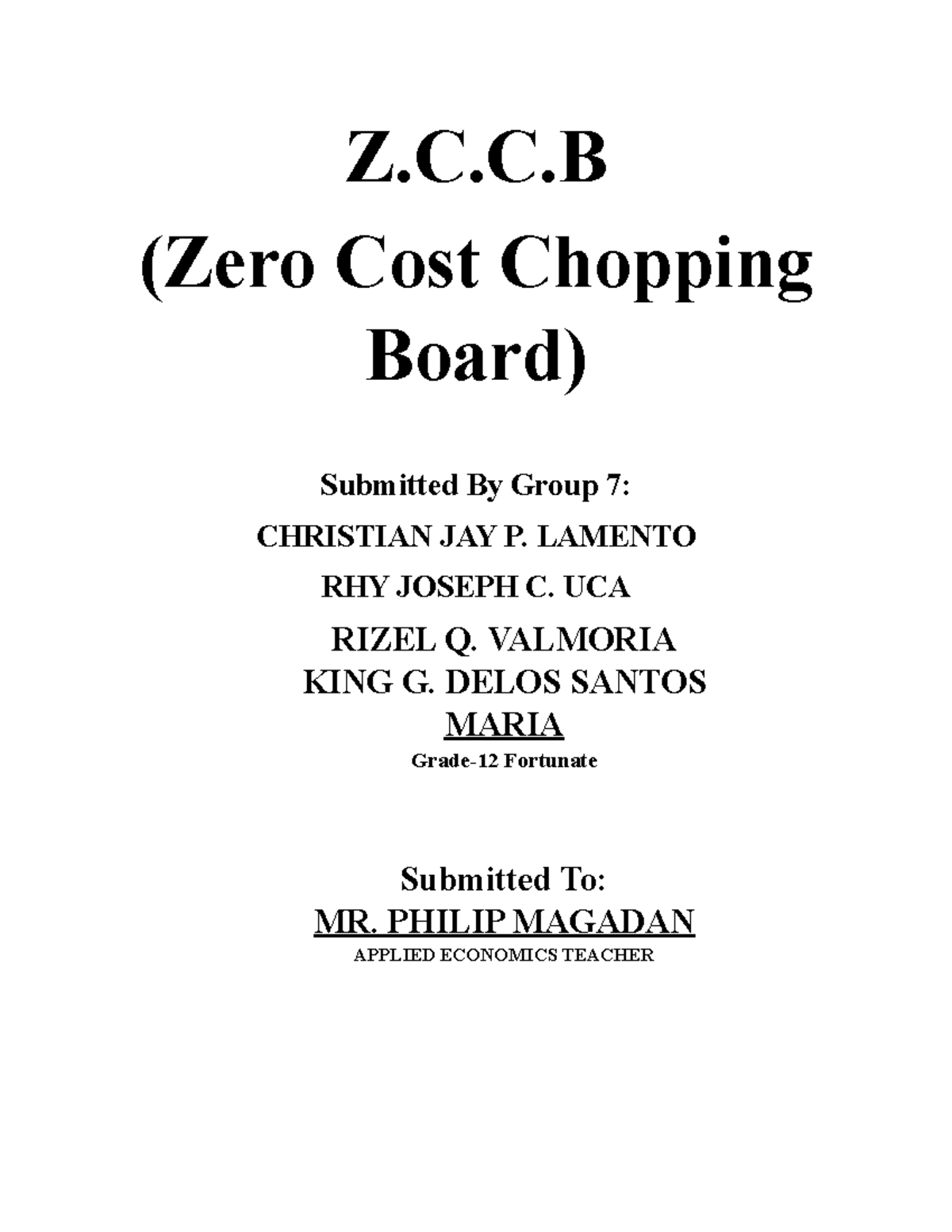 Final[Innovation] - This is an innovation project - Z.C.C (Zero Cost Chopping Board) Submitted ...