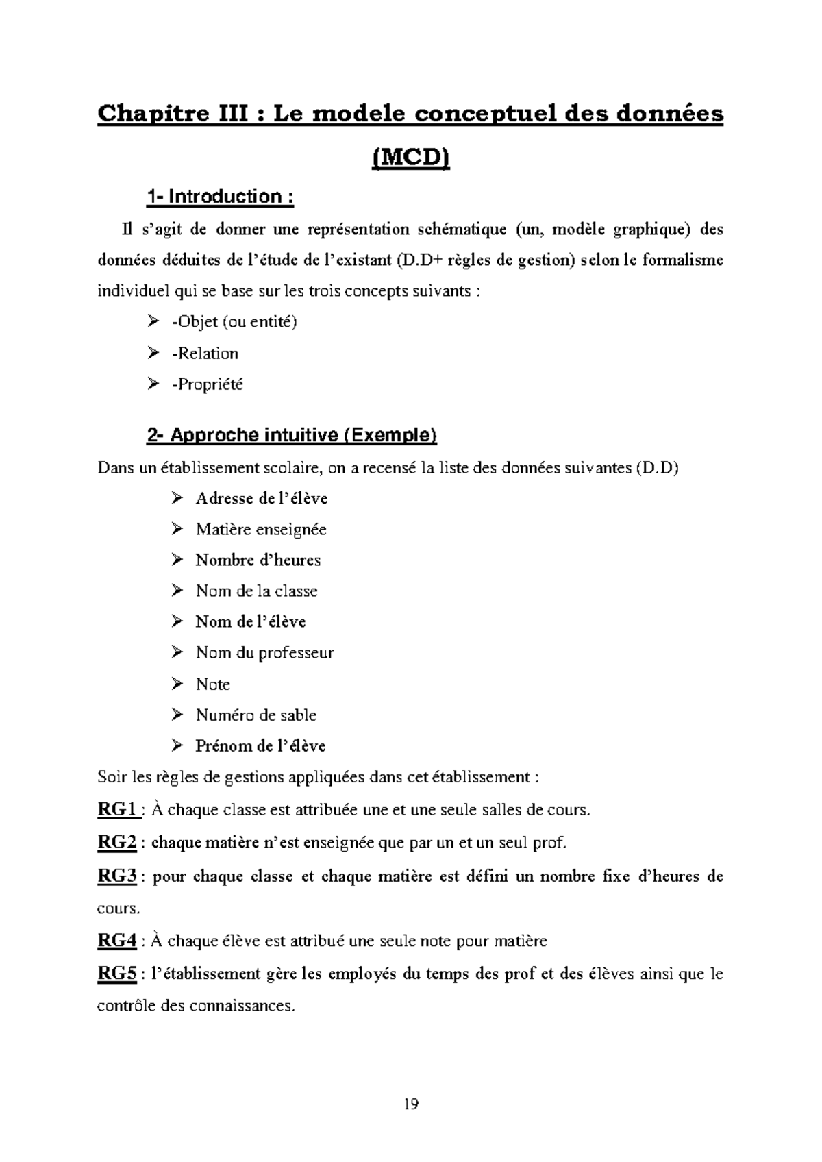 Chapitre III MCD - CCCC - Chapitre III : Le modele conceptuel des ...