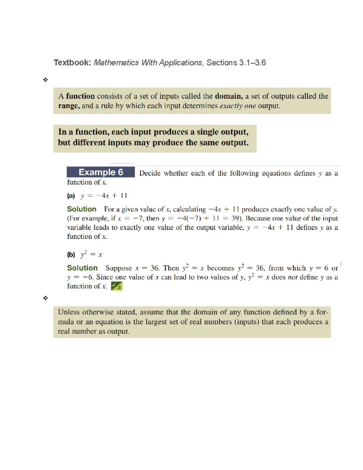 My Notes Week 2 - MBA501 - Textbook: Mathematics With Applications ...
