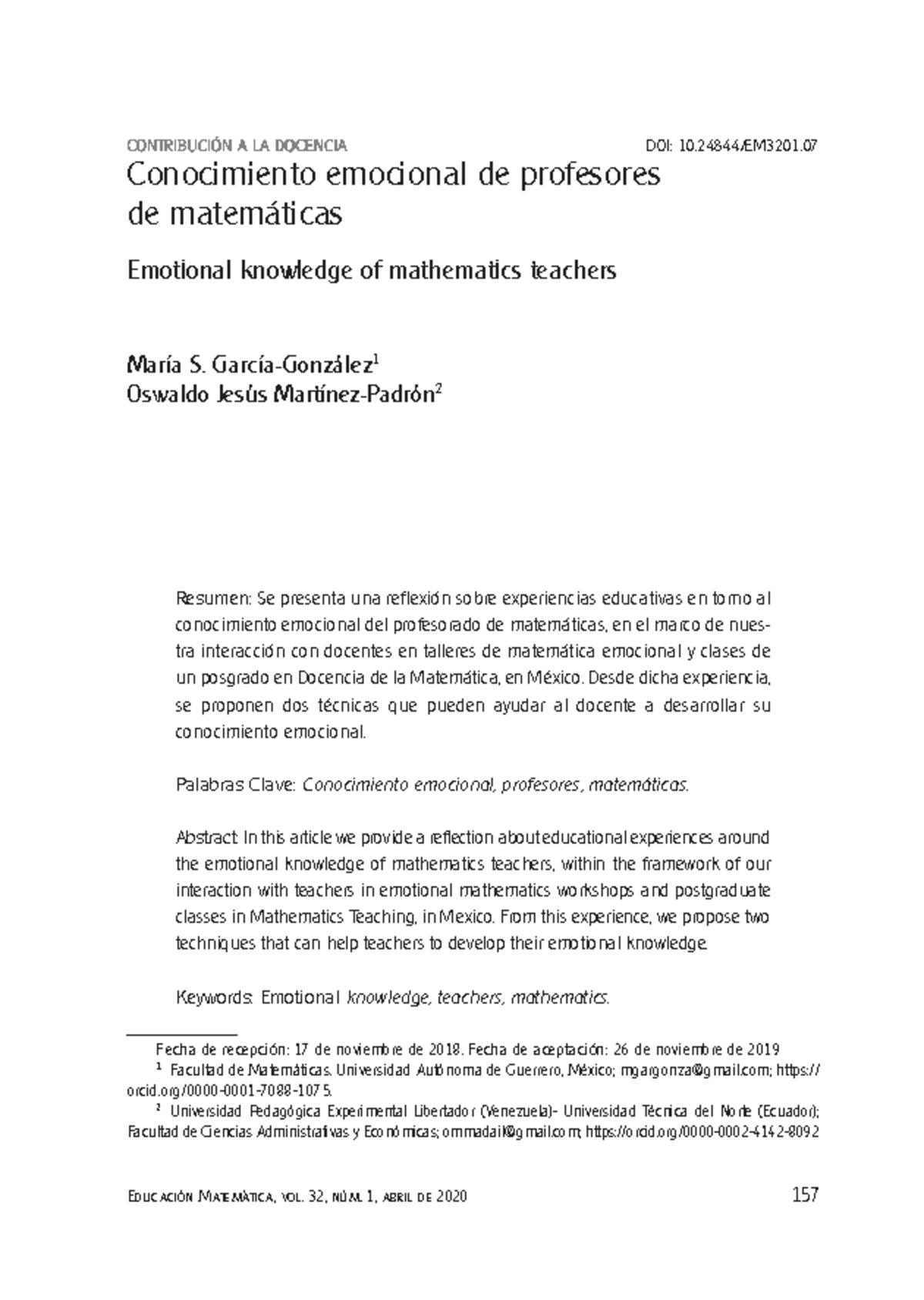 Dialnet-Conocimiento Emocional De Profesores De Matematicas-7506120 - CONTRIBUCIÓN A LA DOCENCIA ...
