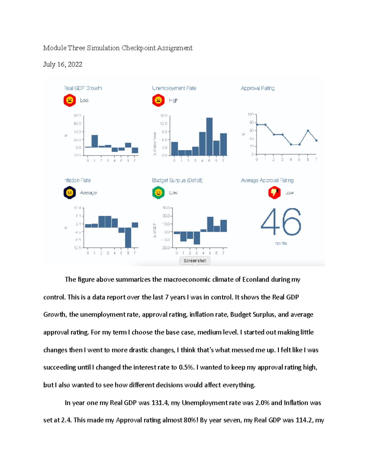 Module Three Simulation Checkpoint Assignment This Is A Data Report Over The Last 7 Years I 