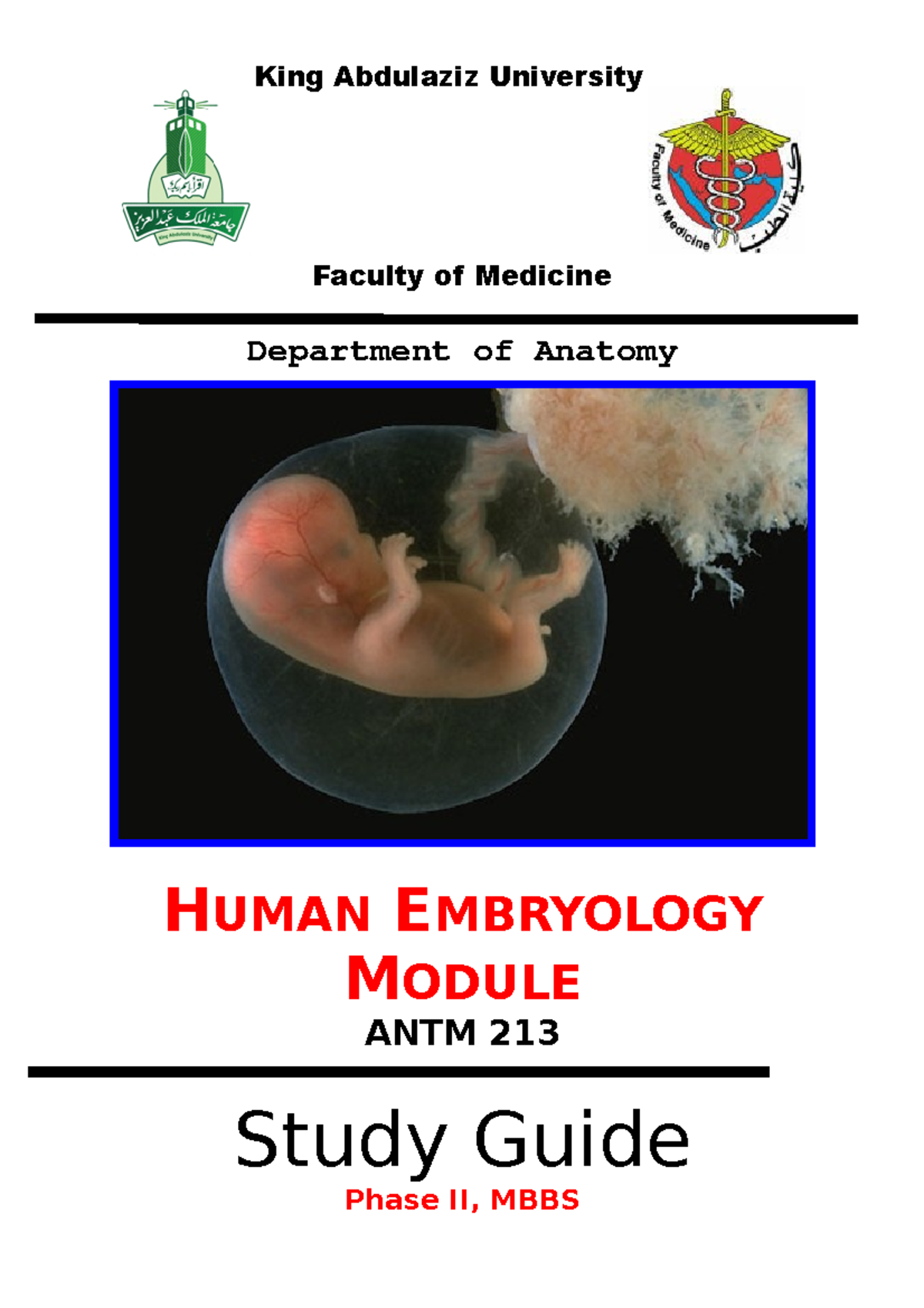 Study Guide Embryology 2015-2016 - King Abdulaziz University Faculty of ...