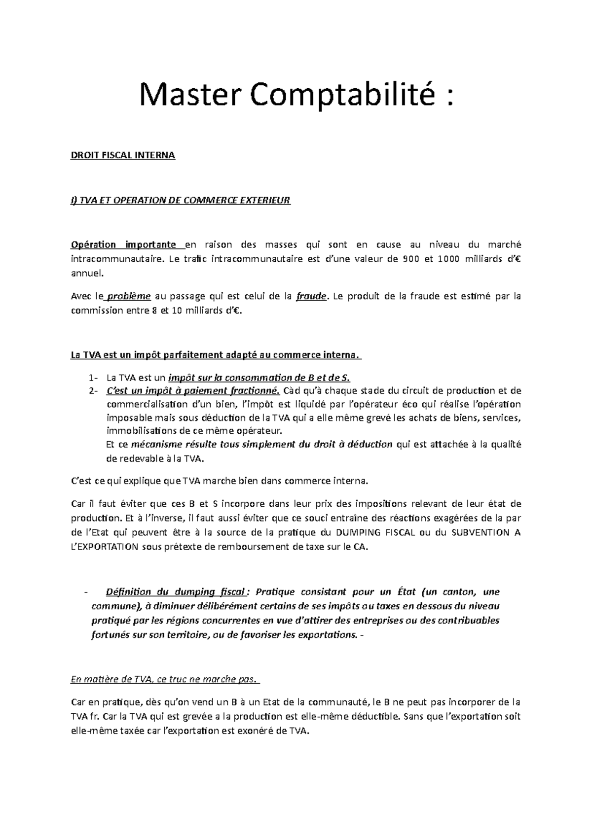 Master Comptabilit 8 - Master Comptabilité : DROIT FISCAL INTERNA I ...