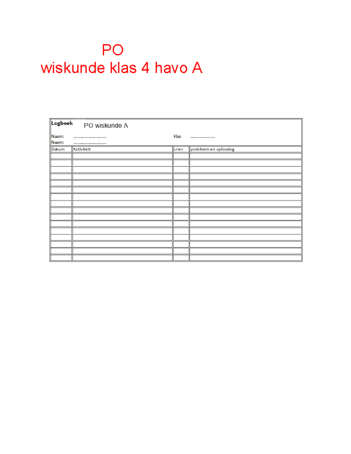 Hulpblad - helpt je met wanneer je aan een opdracht hebtgewerkt ...