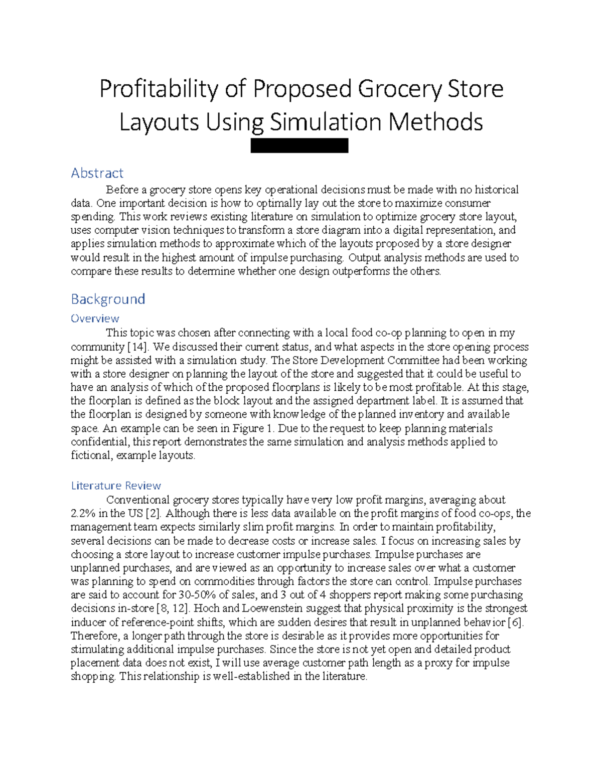 Good 2 - Project example - Profitability of Proposed Grocery Store ...