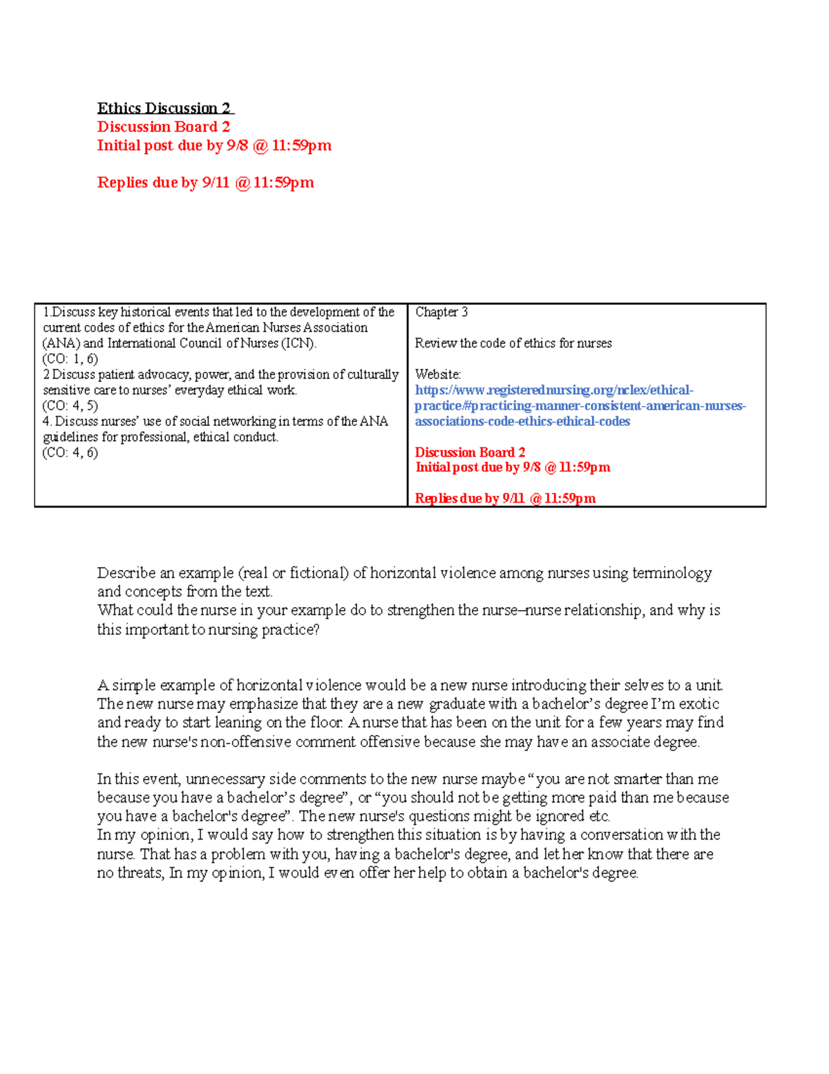 Discussion 2-ethics - Ethics Discussion 2 Discussion Board 2 Initial ...